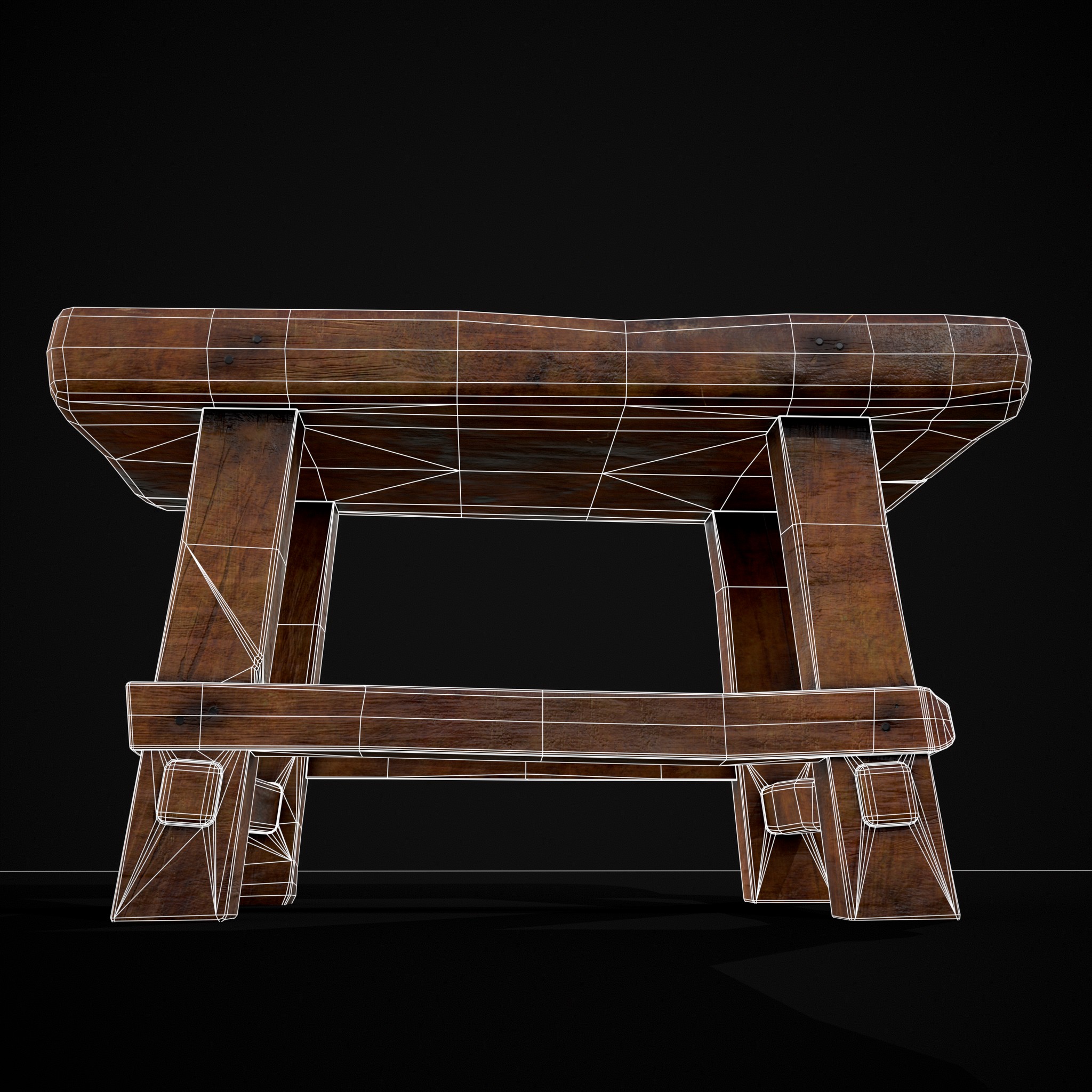 Rustic Varnished Cracked Stool - 3D Model by Get Dead Entertainment