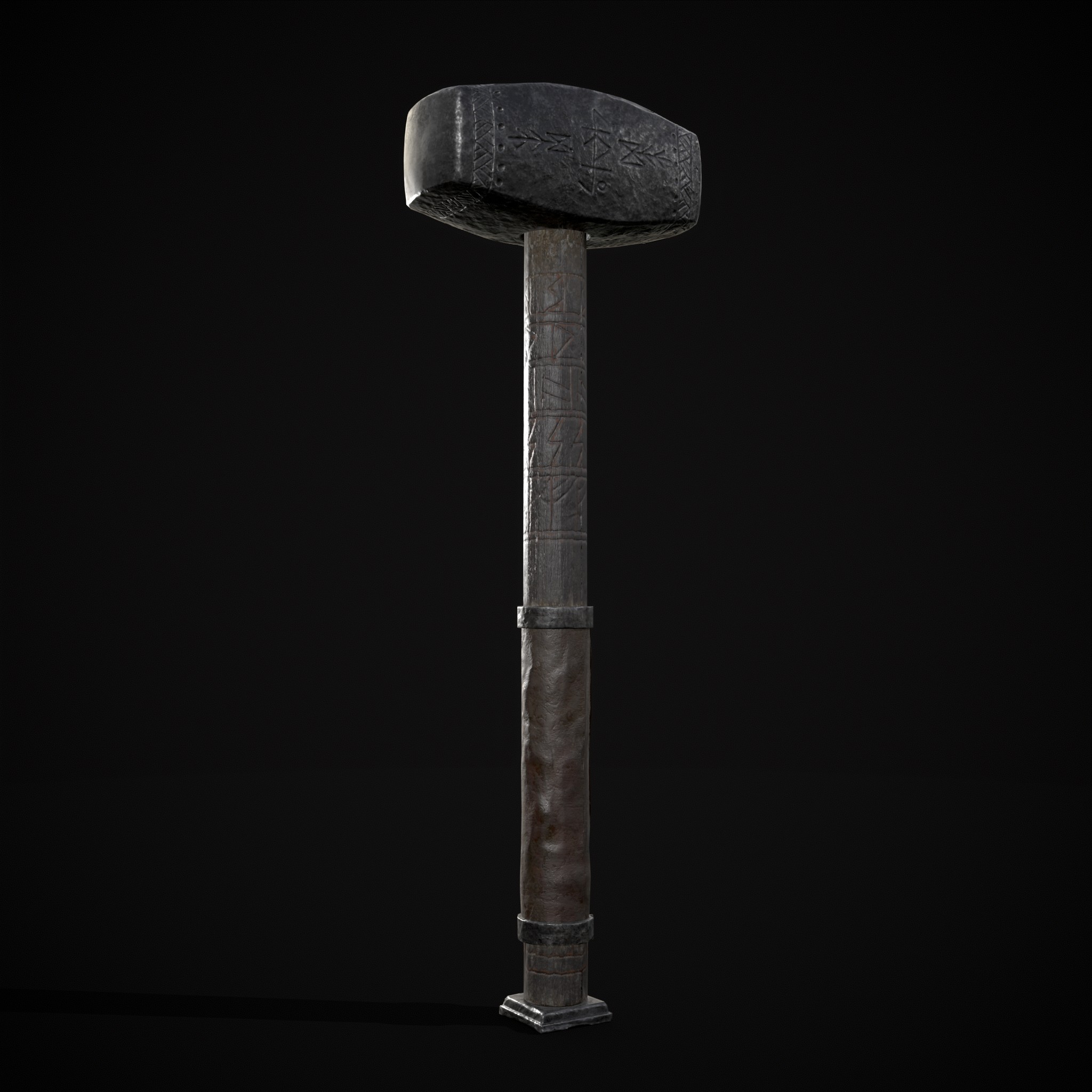 Rustic Viking Engraved War Hammer - 3D Model by Get Dead Entertainment