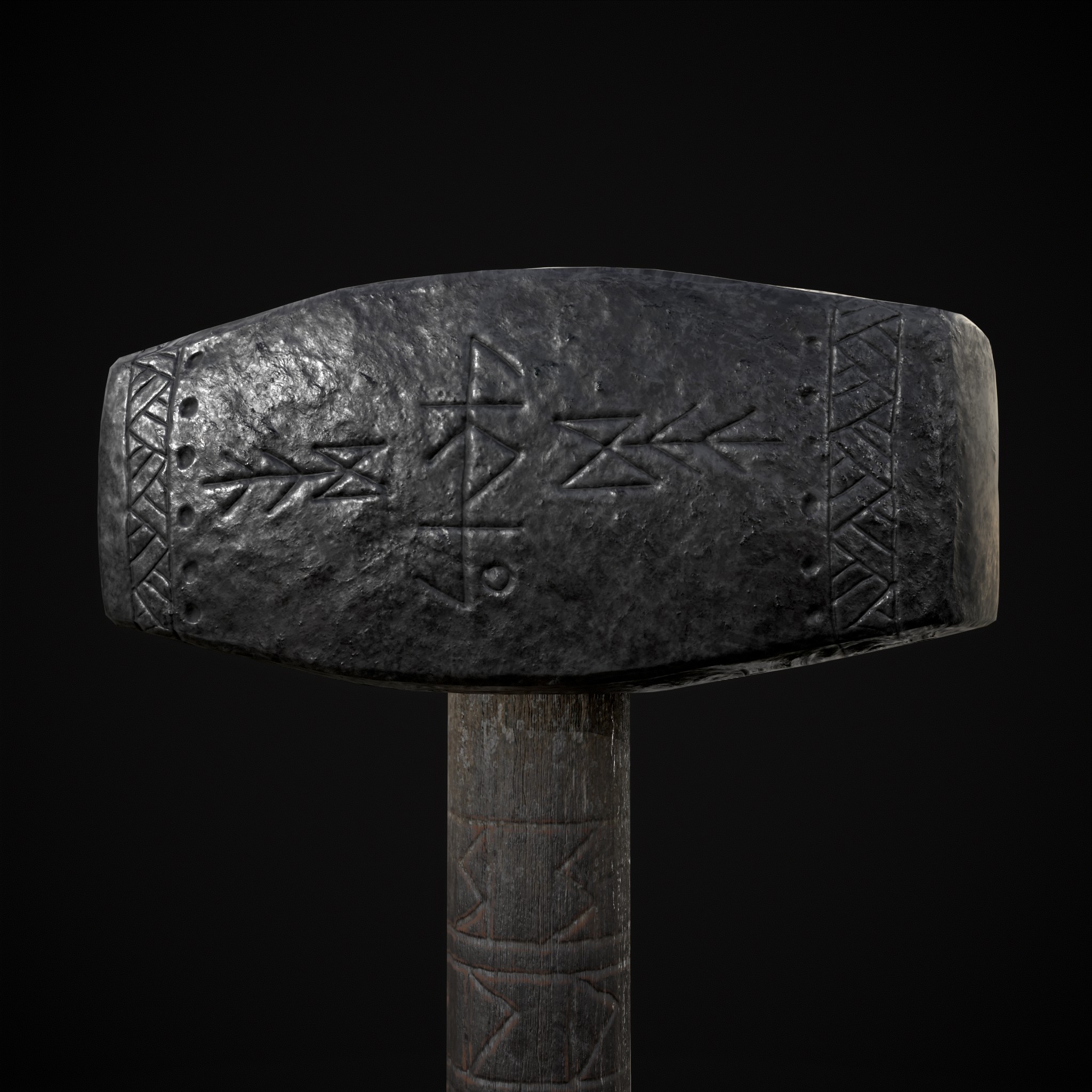 Rustic Viking Engraved War Hammer - 3D Model by Get Dead Entertainment