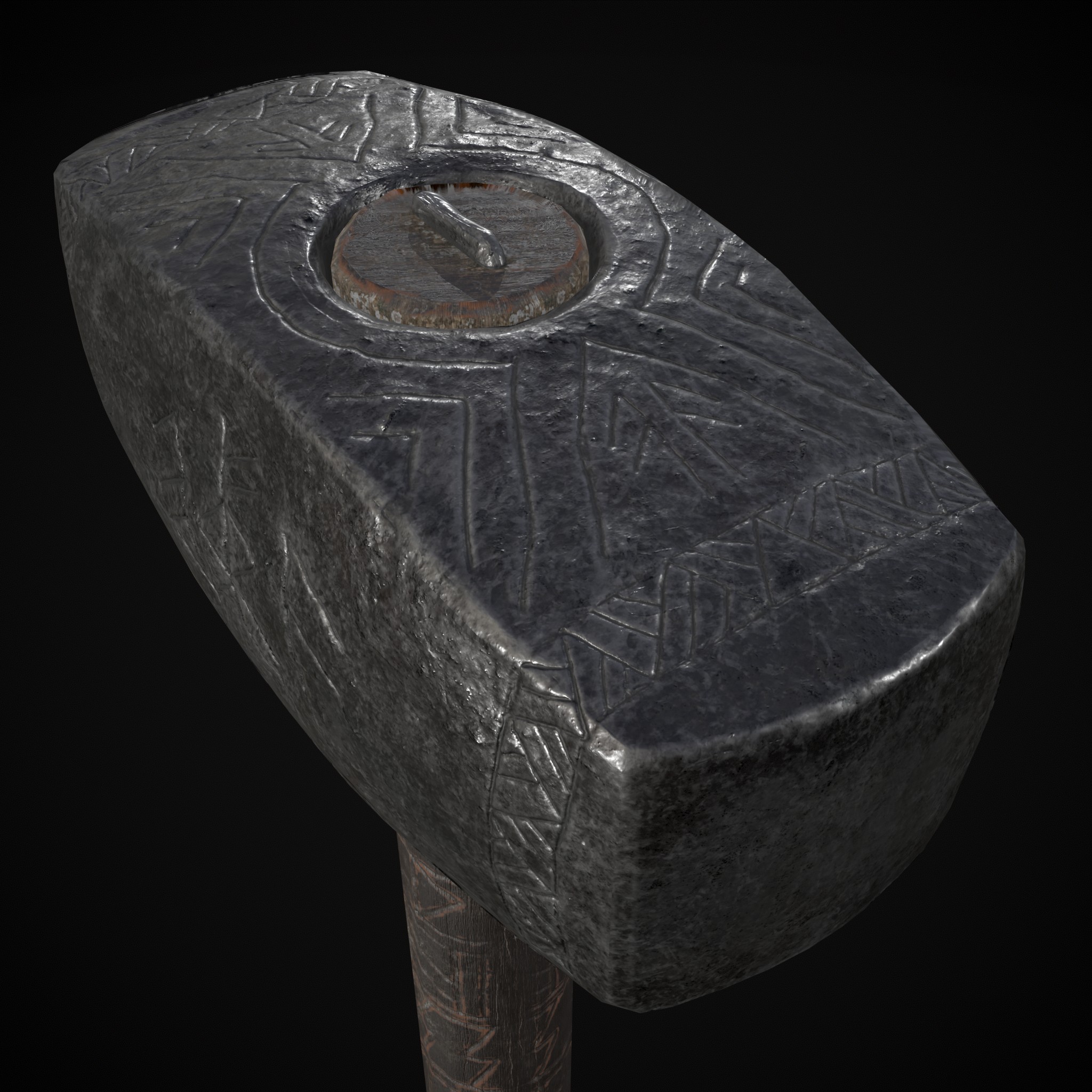 Rustic Viking Engraved War Hammer - 3D Model by Get Dead Entertainment
