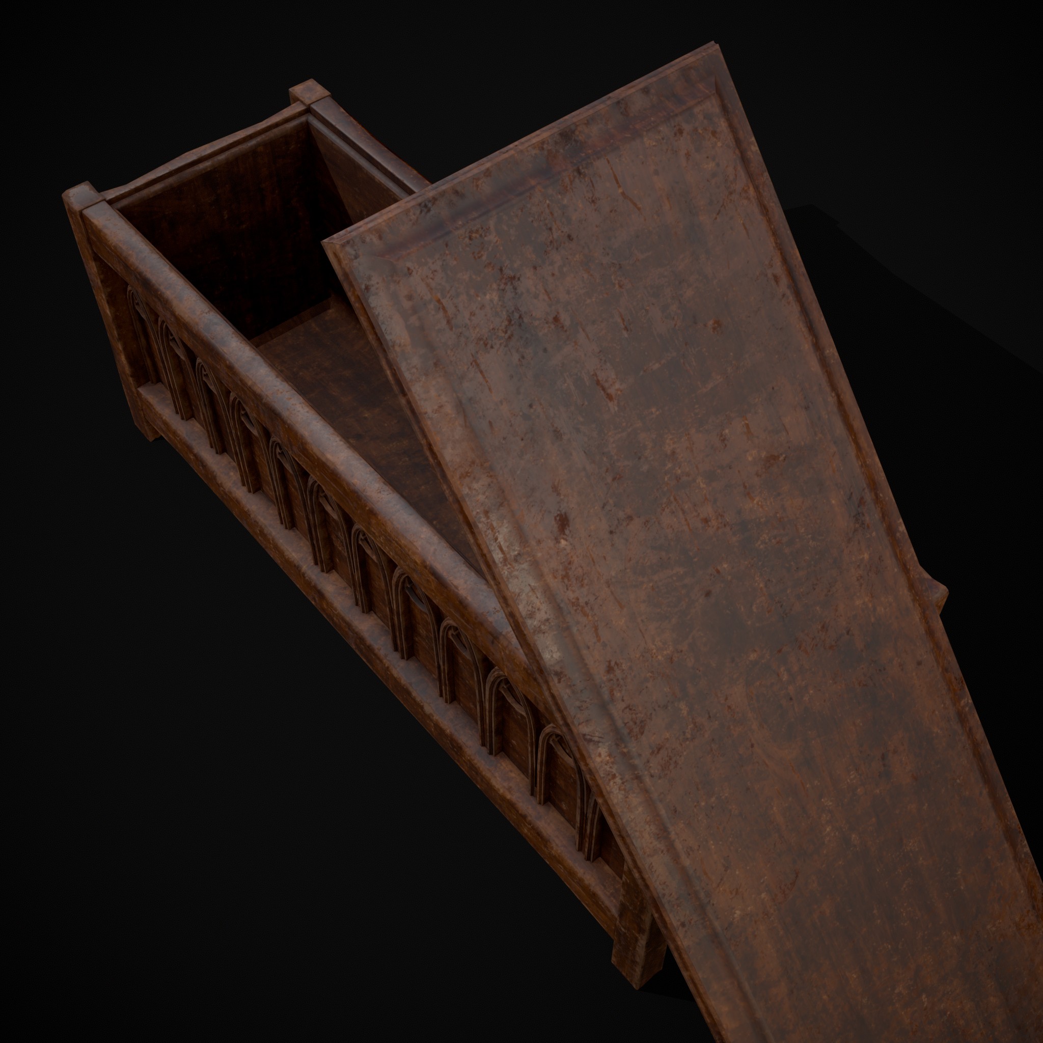 Rustic Wooden Bed End Storage Chest - 3D Model by Get Dead Entertainment