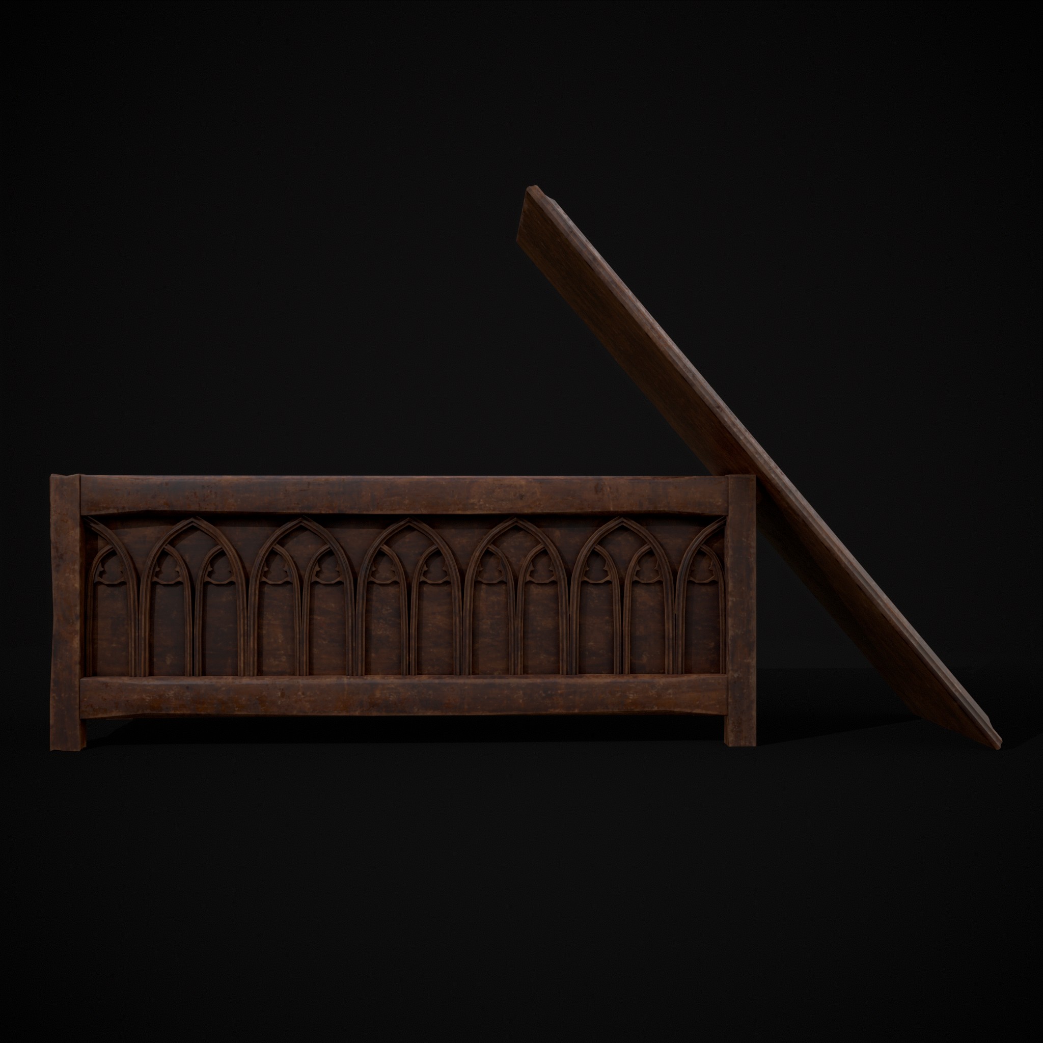 Rustic Wooden Bed End Storage Chest - 3D Model by Get Dead Entertainment