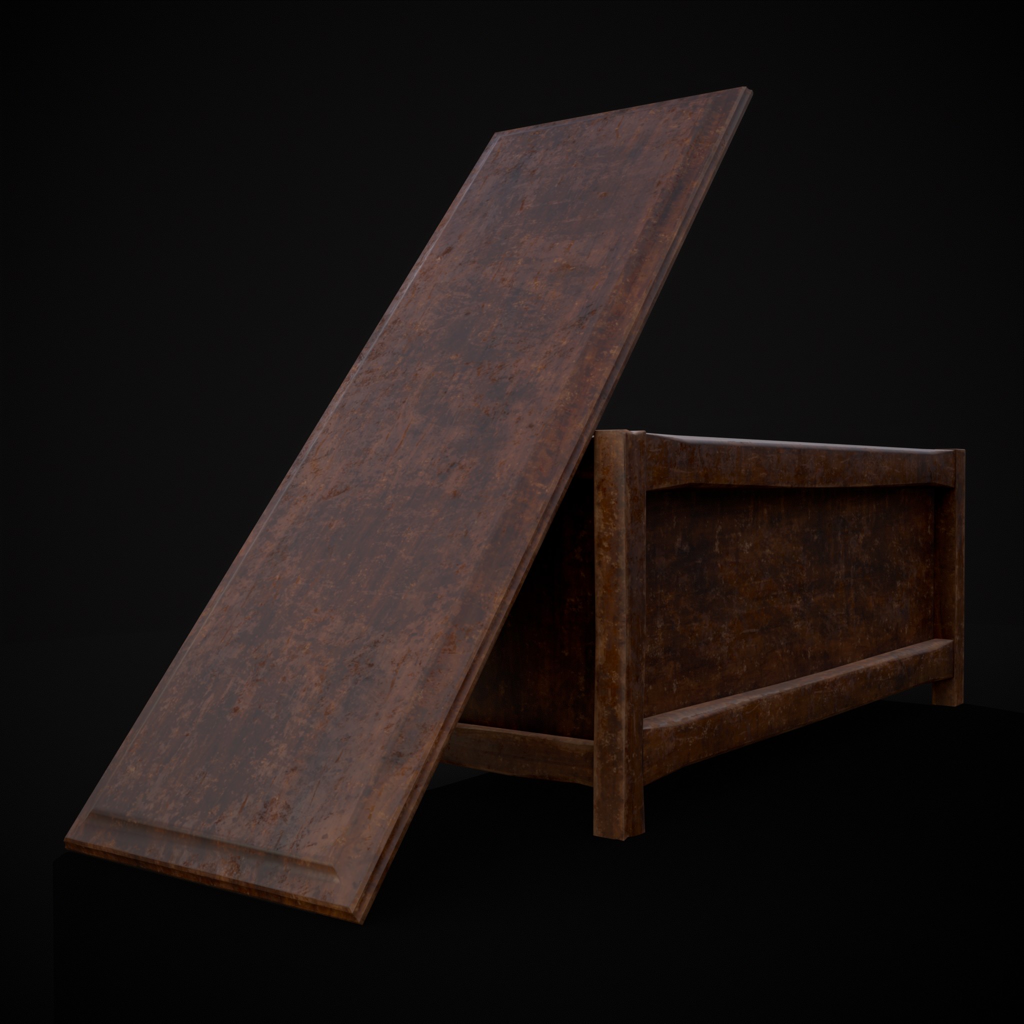 Rustic Wooden Bed End Storage Chest - 3D Model by Get Dead Entertainment
