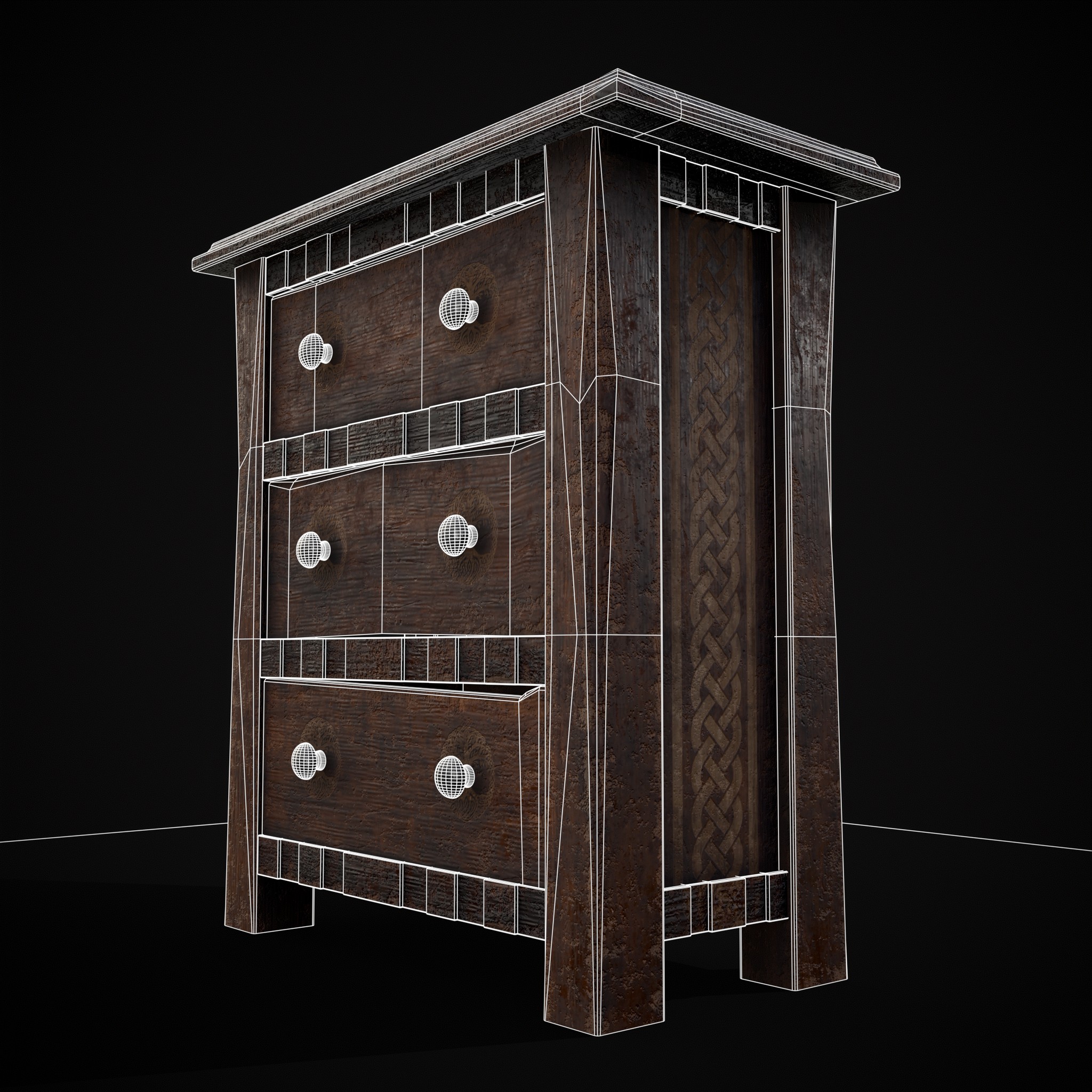 Rustic Wooden Dresser - 3D Model by Get Dead Entertainment