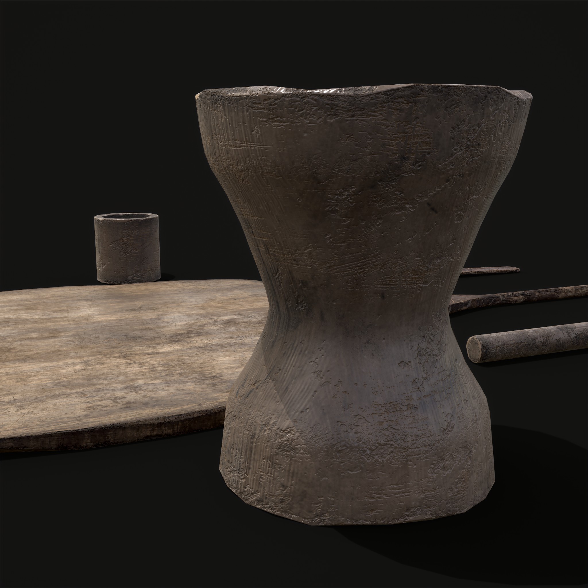 Rustic Wooden Medieval Cooking Set - 3D Model by Get Dead Entertainment