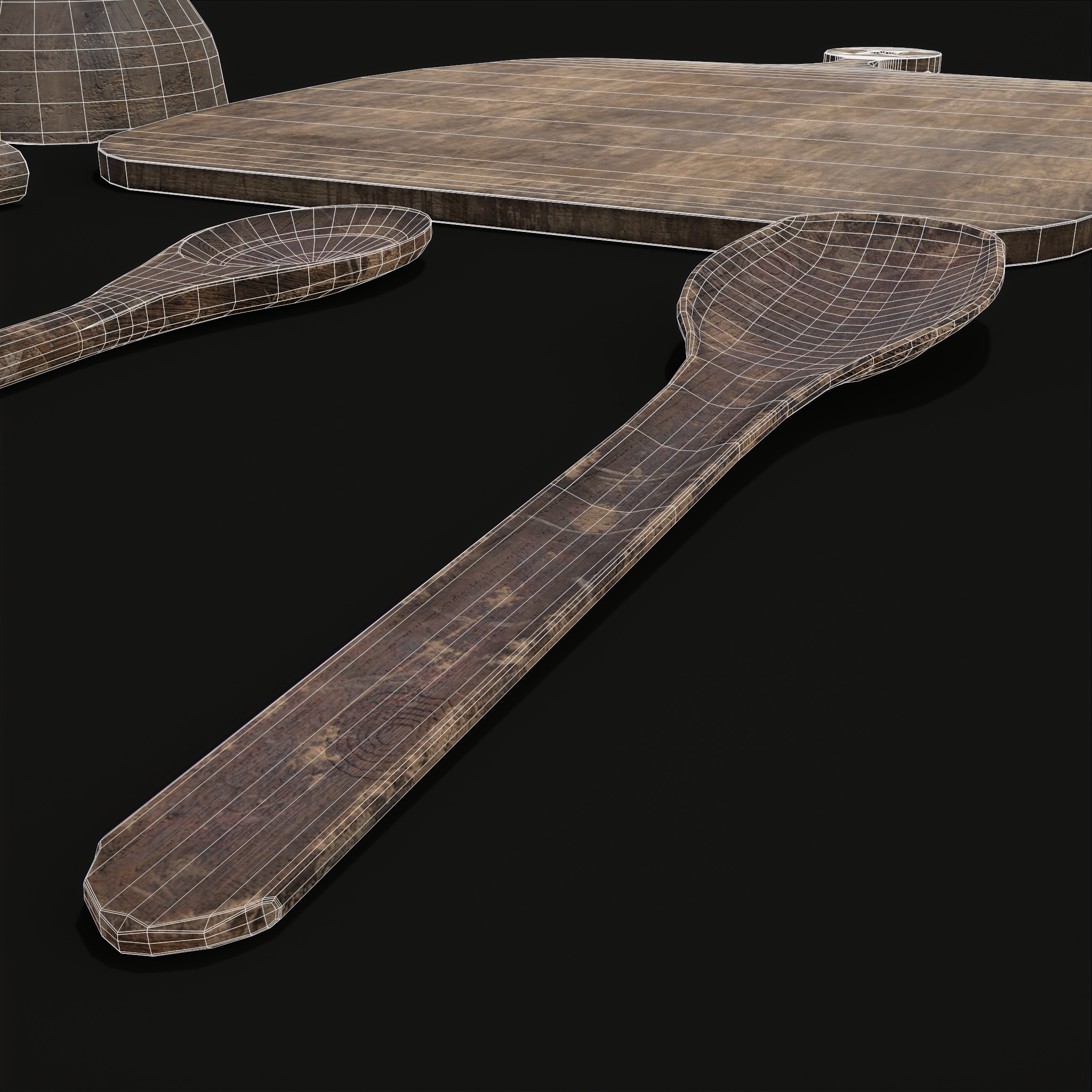 Rustic Wooden Medieval Cooking Set - 3D Model by Get Dead Entertainment