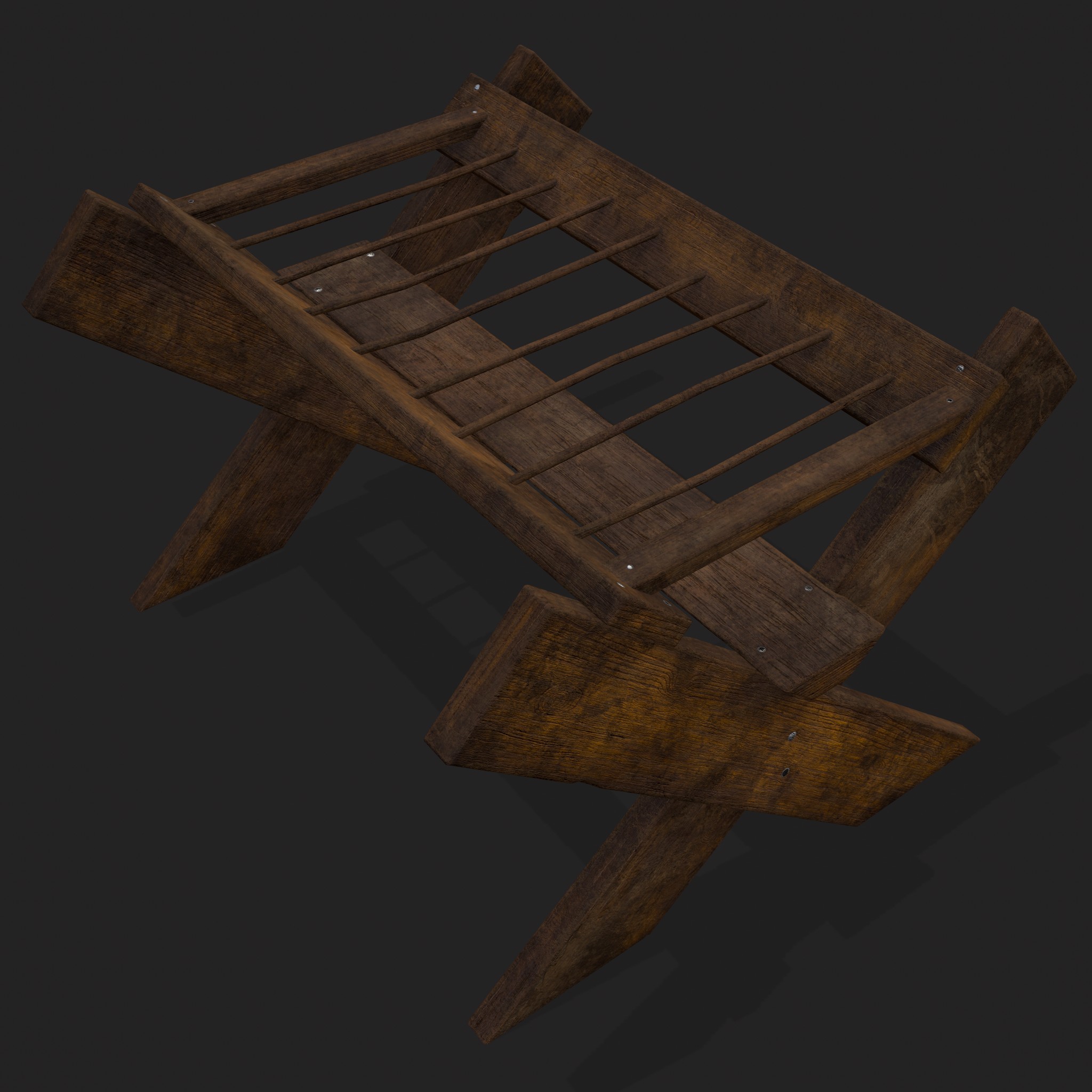 Rustic Wooden Medieval Dishes Rack - 3D Model by Get Dead Entertainment