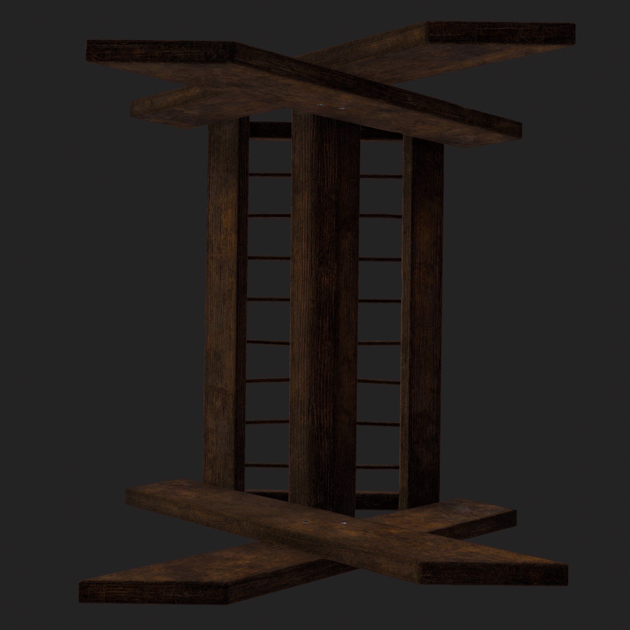 Rustic Wooden Medieval Dishes Rack - 3D Model by Get Dead Entertainment