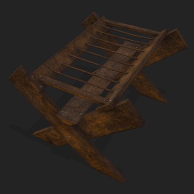 Rustic Wooden Medieval Dishes Rack - 3D Model by Get Dead Entertainment