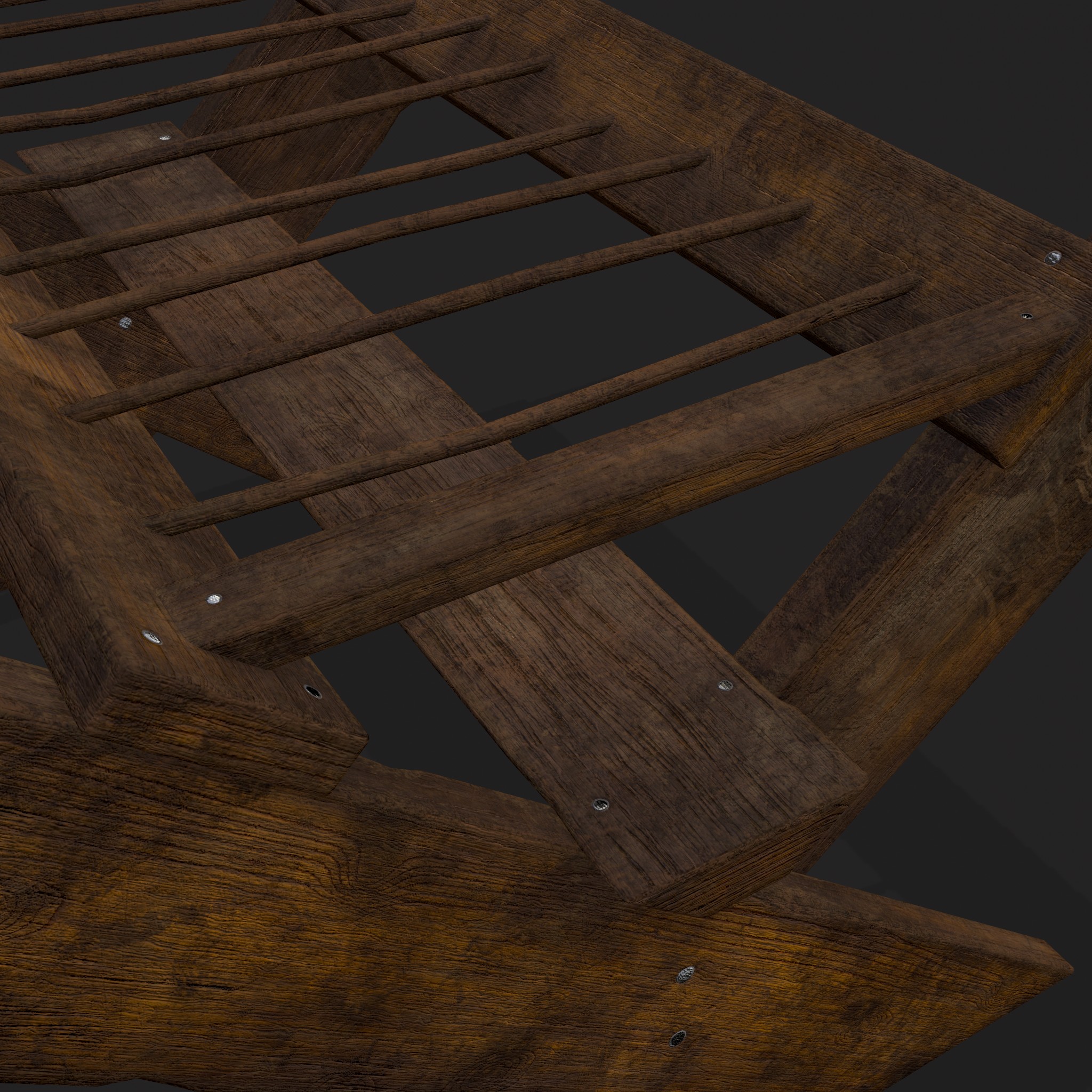 Rustic Wooden Medieval Dishes Rack - 3D Model by Get Dead Entertainment