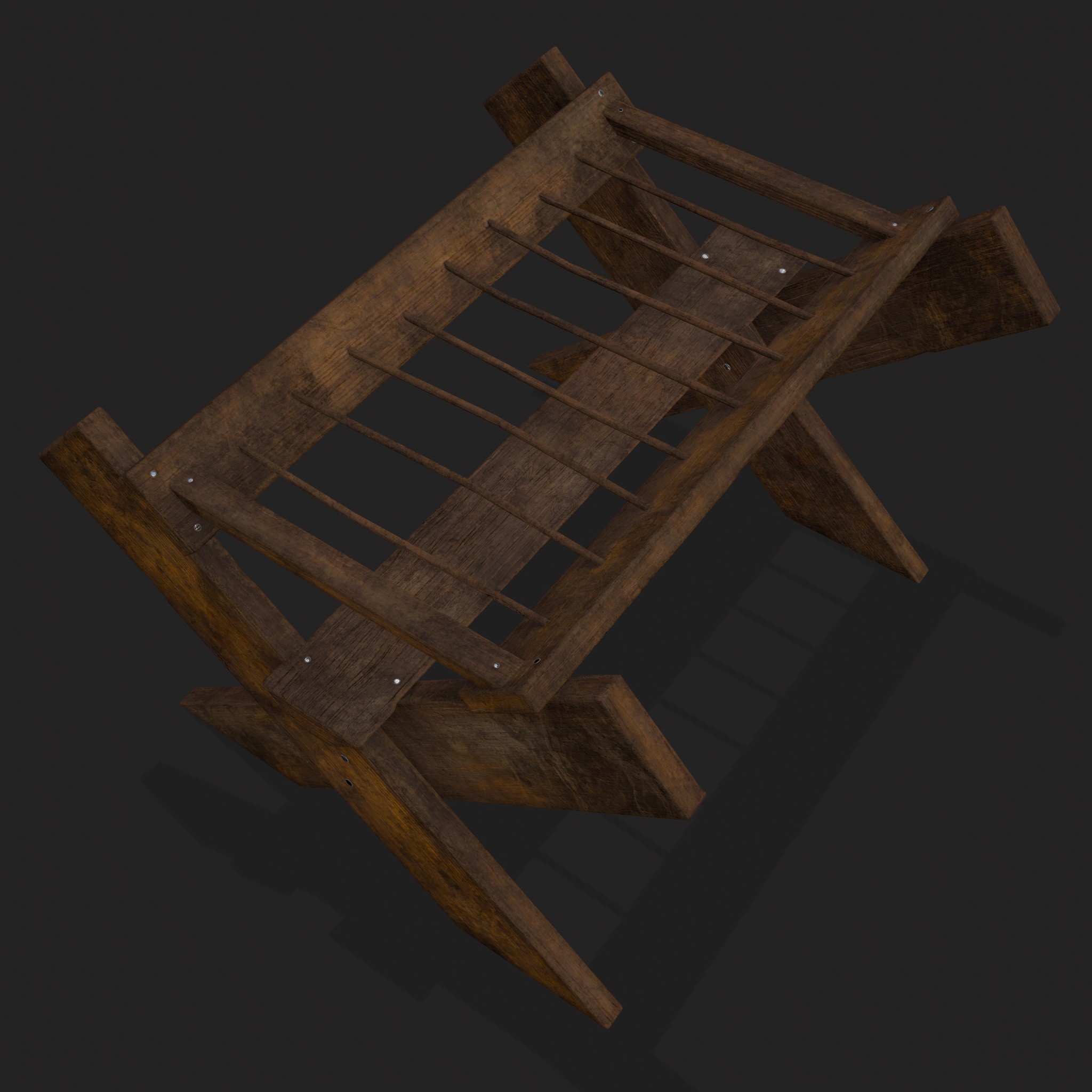Rustic Wooden Medieval Dishes Rack - 3D Model by Get Dead Entertainment