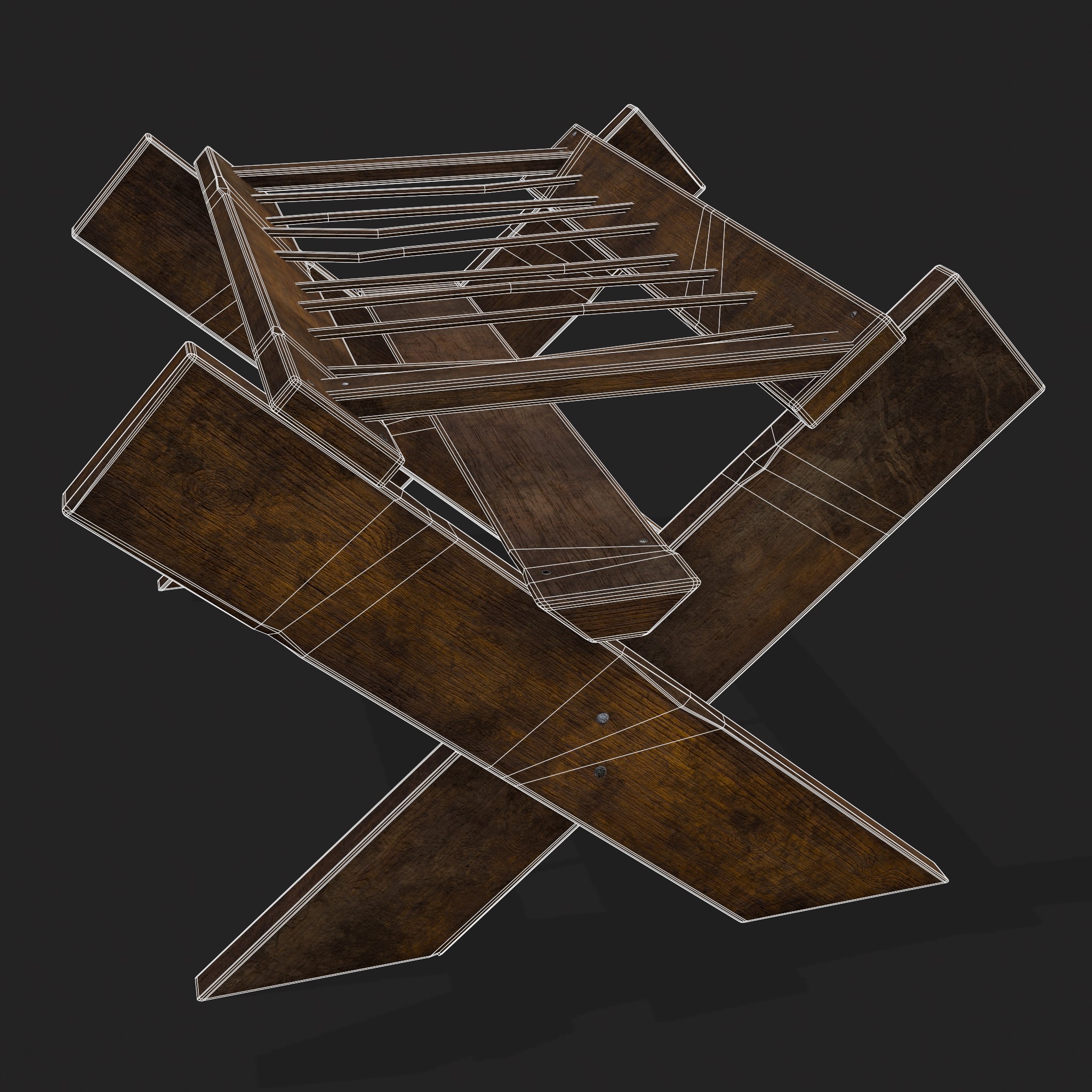 Rustic Wooden Medieval Dishes Rack - 3D Model by Get Dead Entertainment