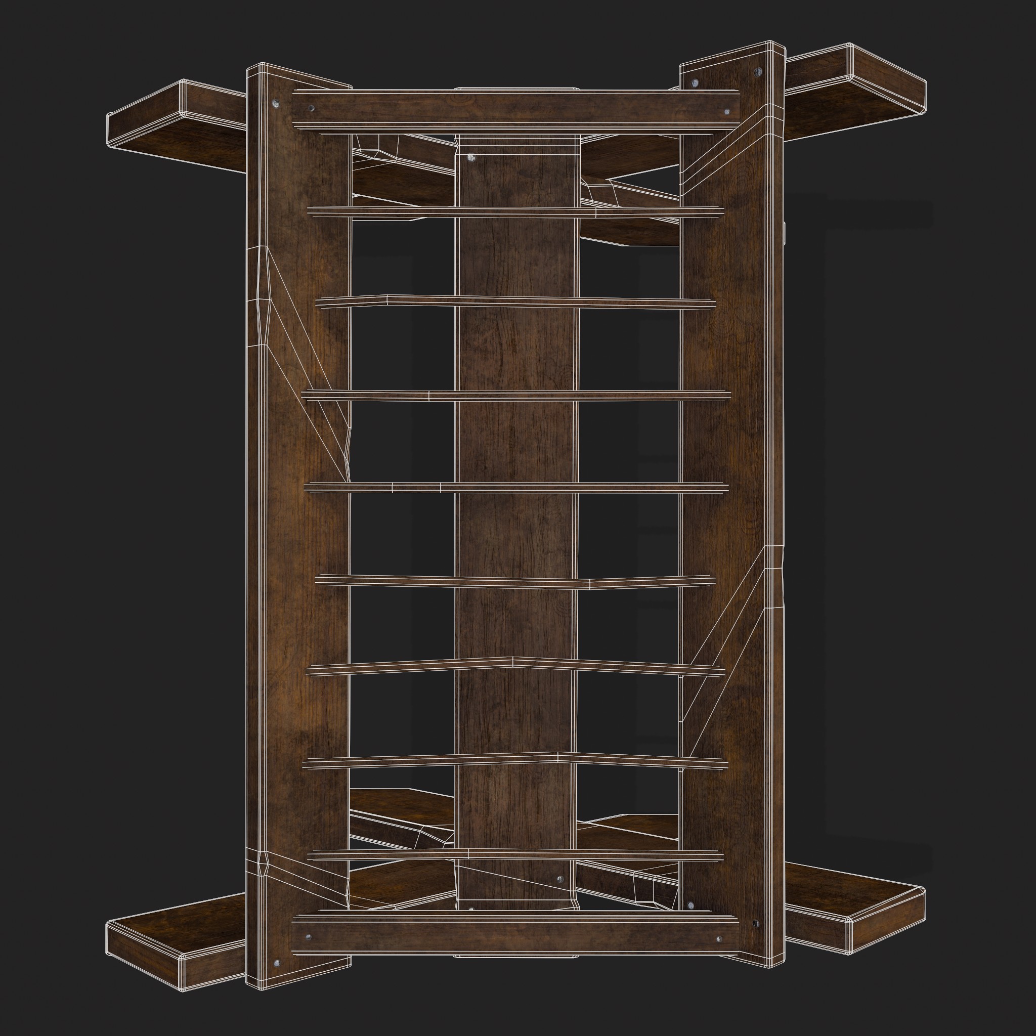 Rustic Wooden Medieval Dishes Rack - 3D Model by Get Dead Entertainment