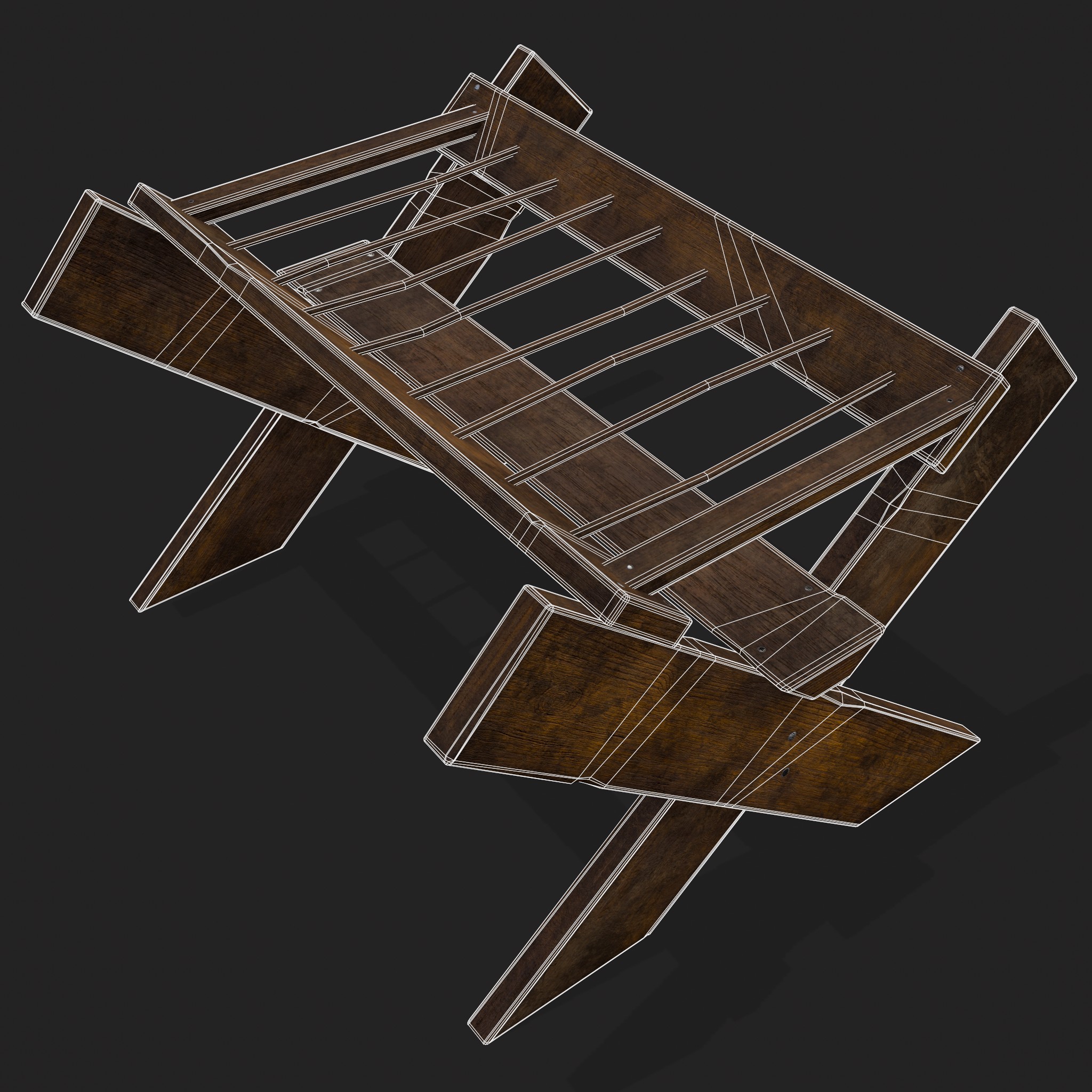 Rustic Wooden Medieval Dishes Rack - 3D Model by Get Dead Entertainment