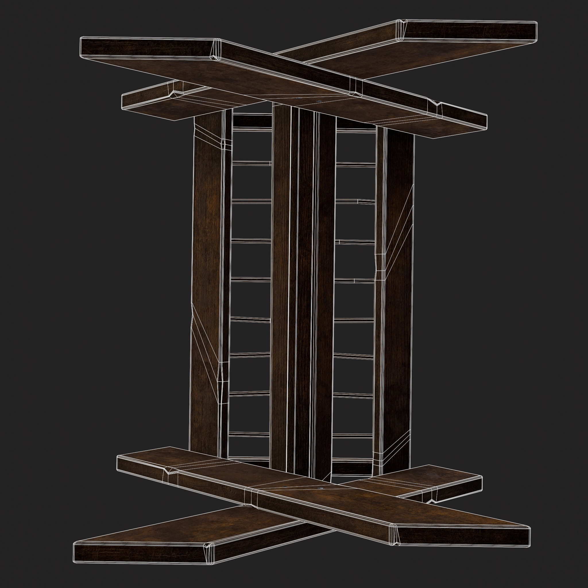 Rustic Wooden Medieval Dishes Rack - 3D Model by Get Dead Entertainment