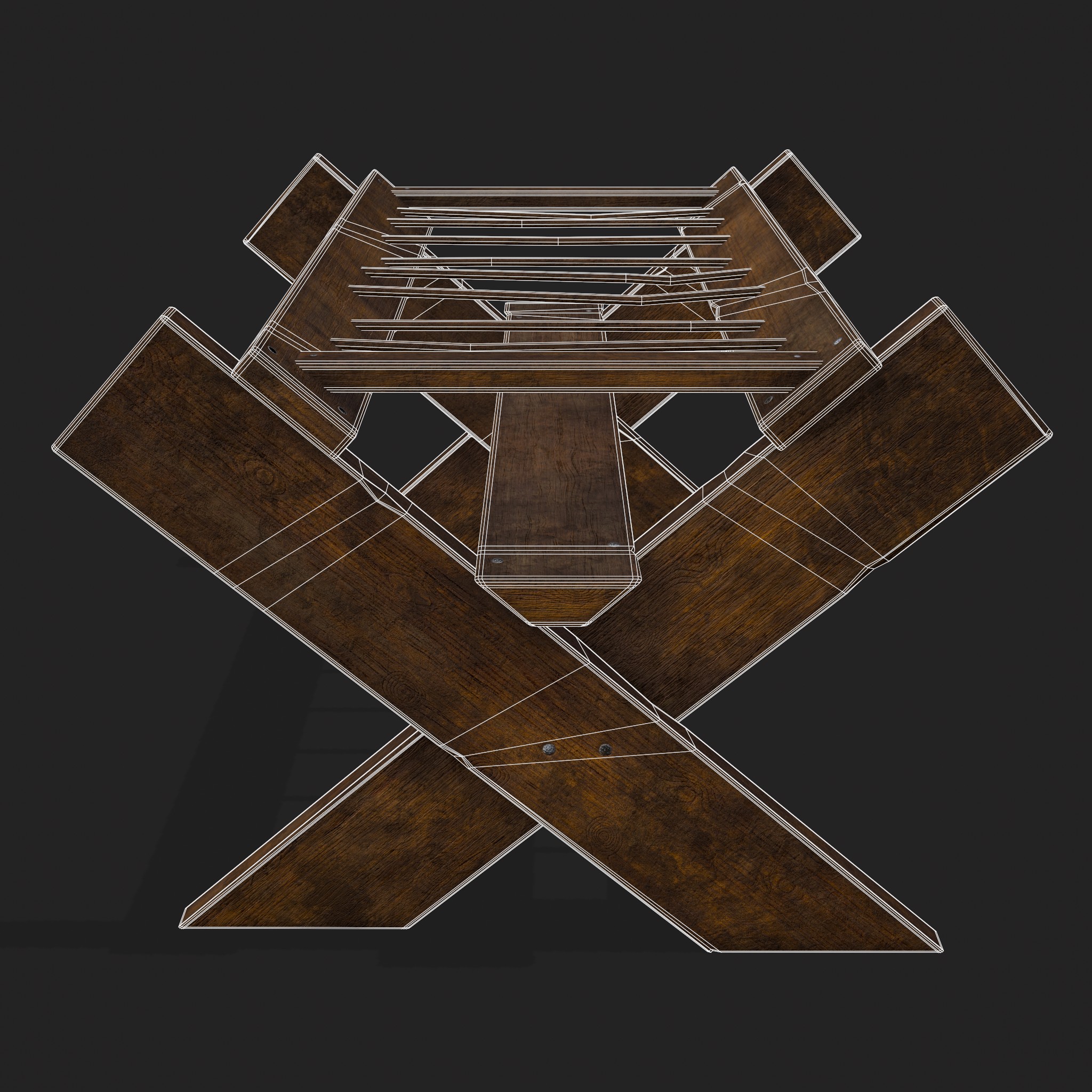 Rustic Wooden Medieval Dishes Rack - 3D Model by Get Dead Entertainment