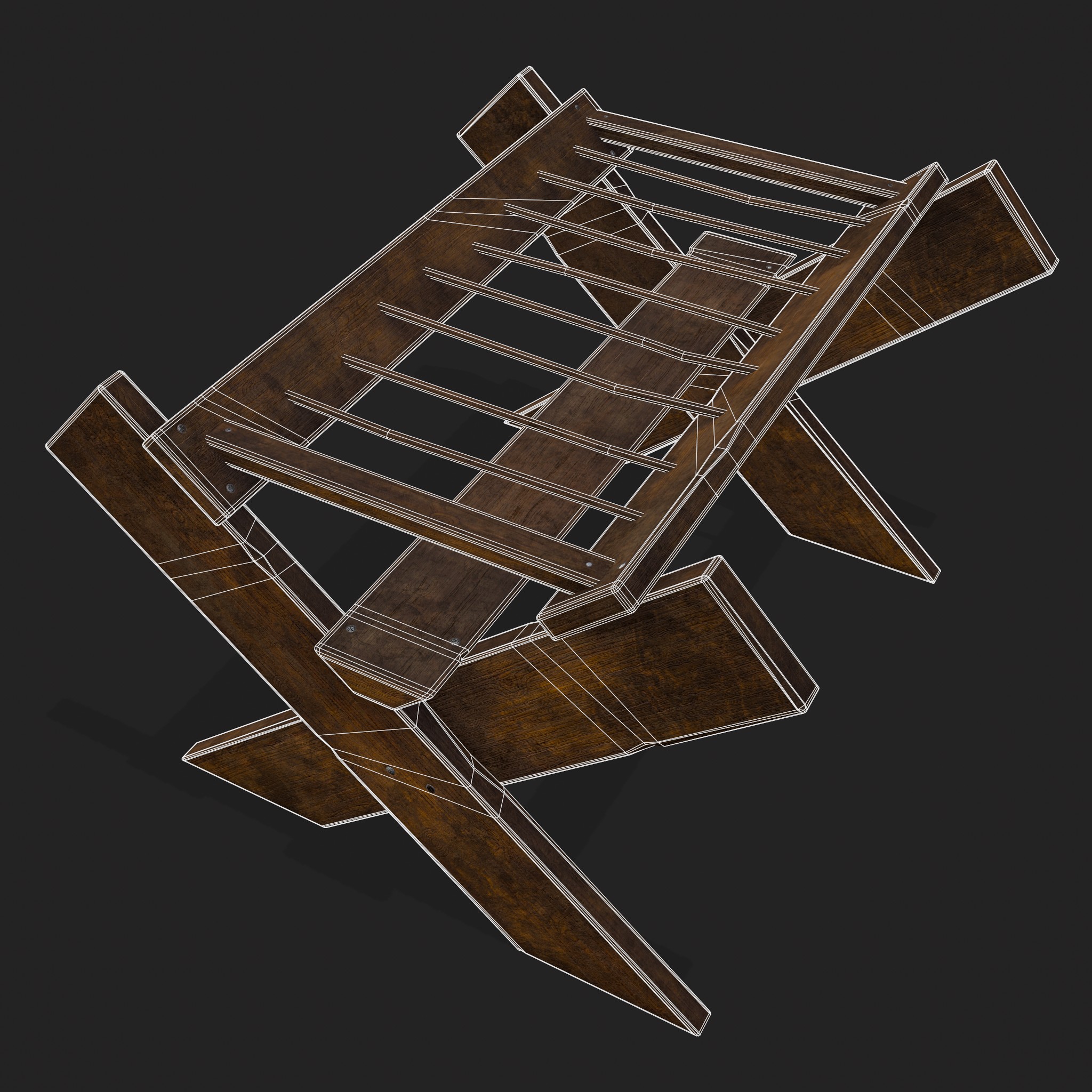 Rustic Wooden Medieval Dishes Rack - 3D Model by Get Dead Entertainment