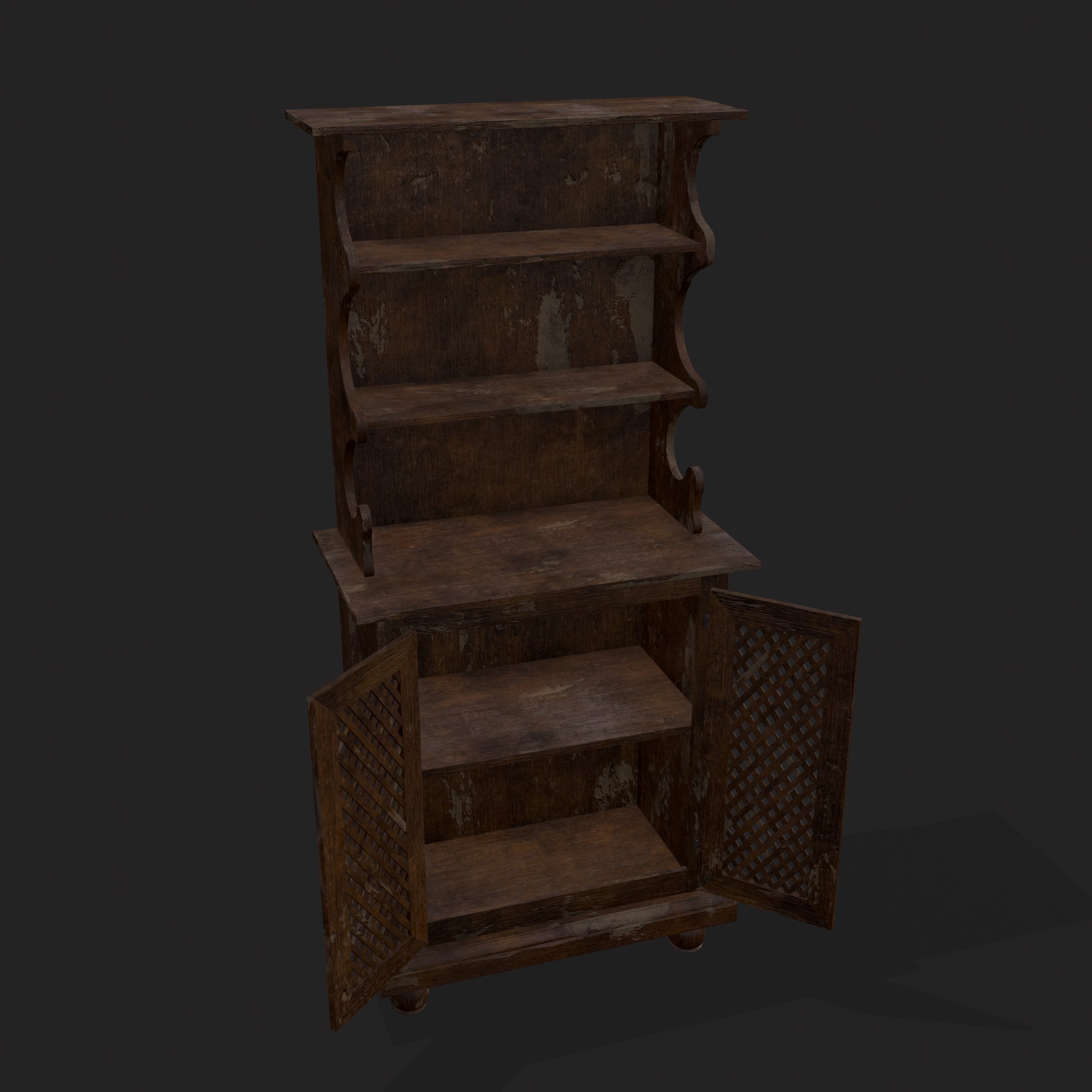 Rustic Wooden Medieval Standard Bookcase - 3D Model by Get Dead ...