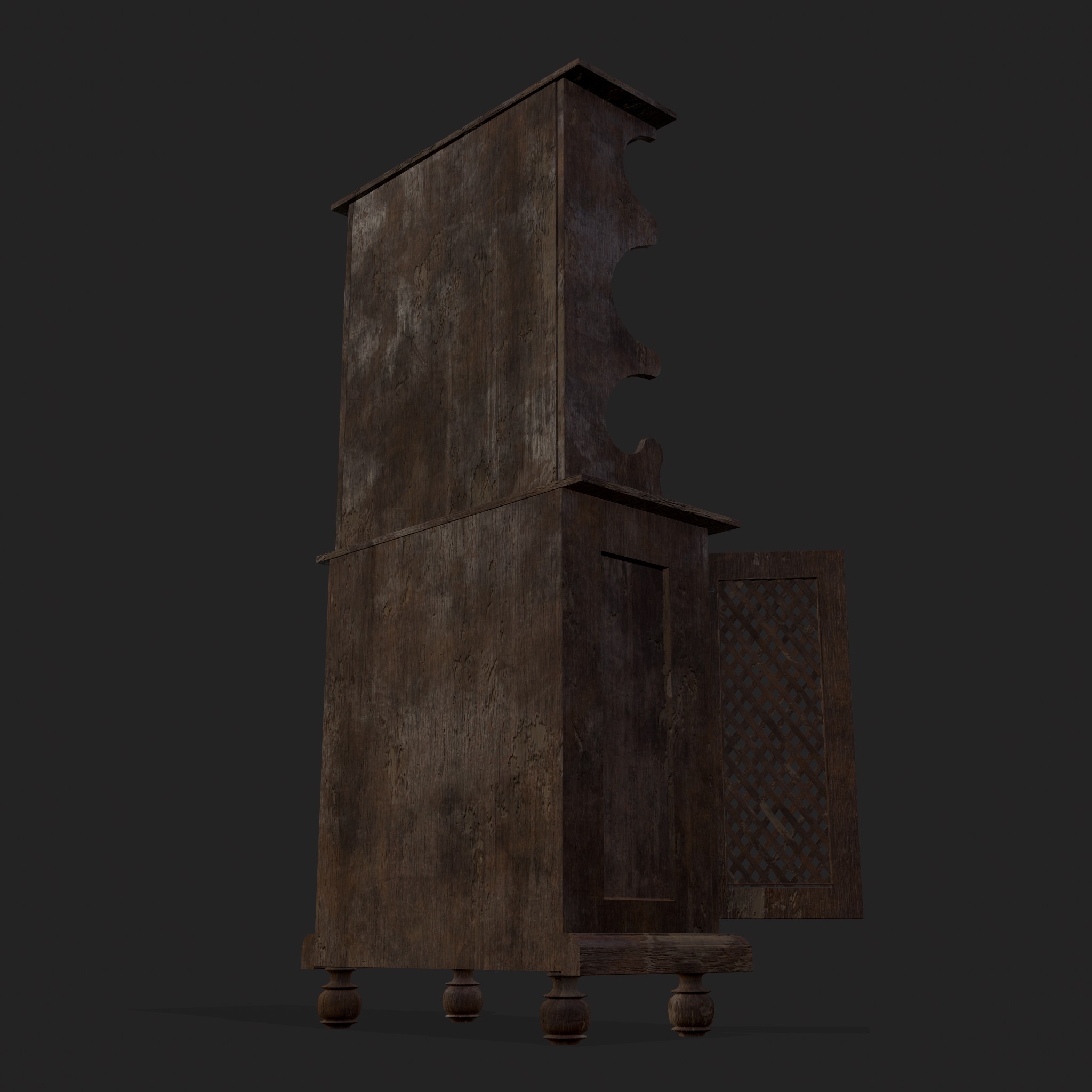 Rustic Wooden Medieval Standard Bookcase - 3D Model by Get Dead ...