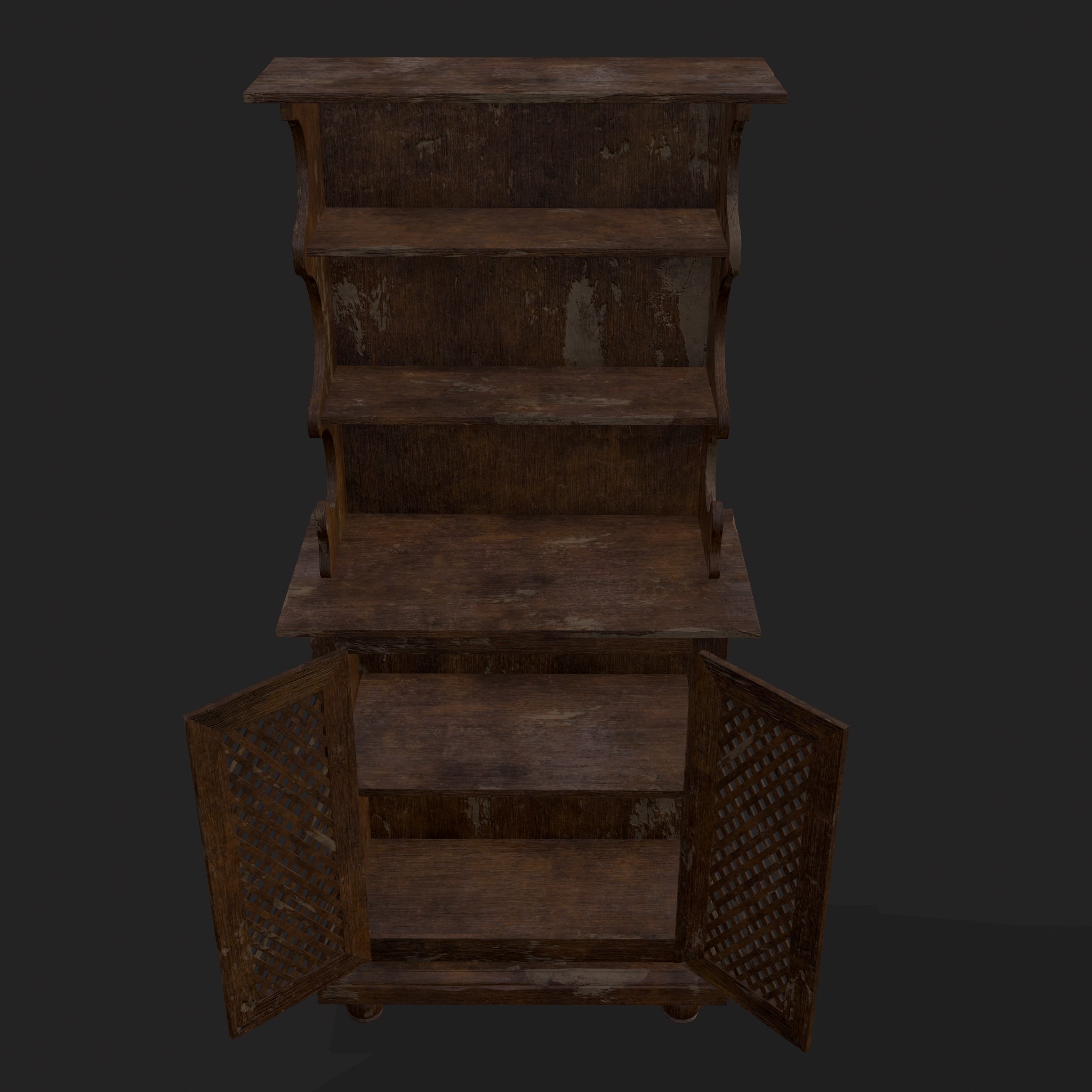 Rustic Wooden Medieval Standard Bookcase - 3D Model by Get Dead ...