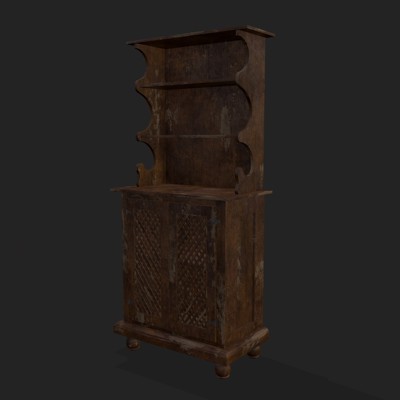 Rustic Wooden Medieval Standard Bookcase - 3D Model by Get Dead ...