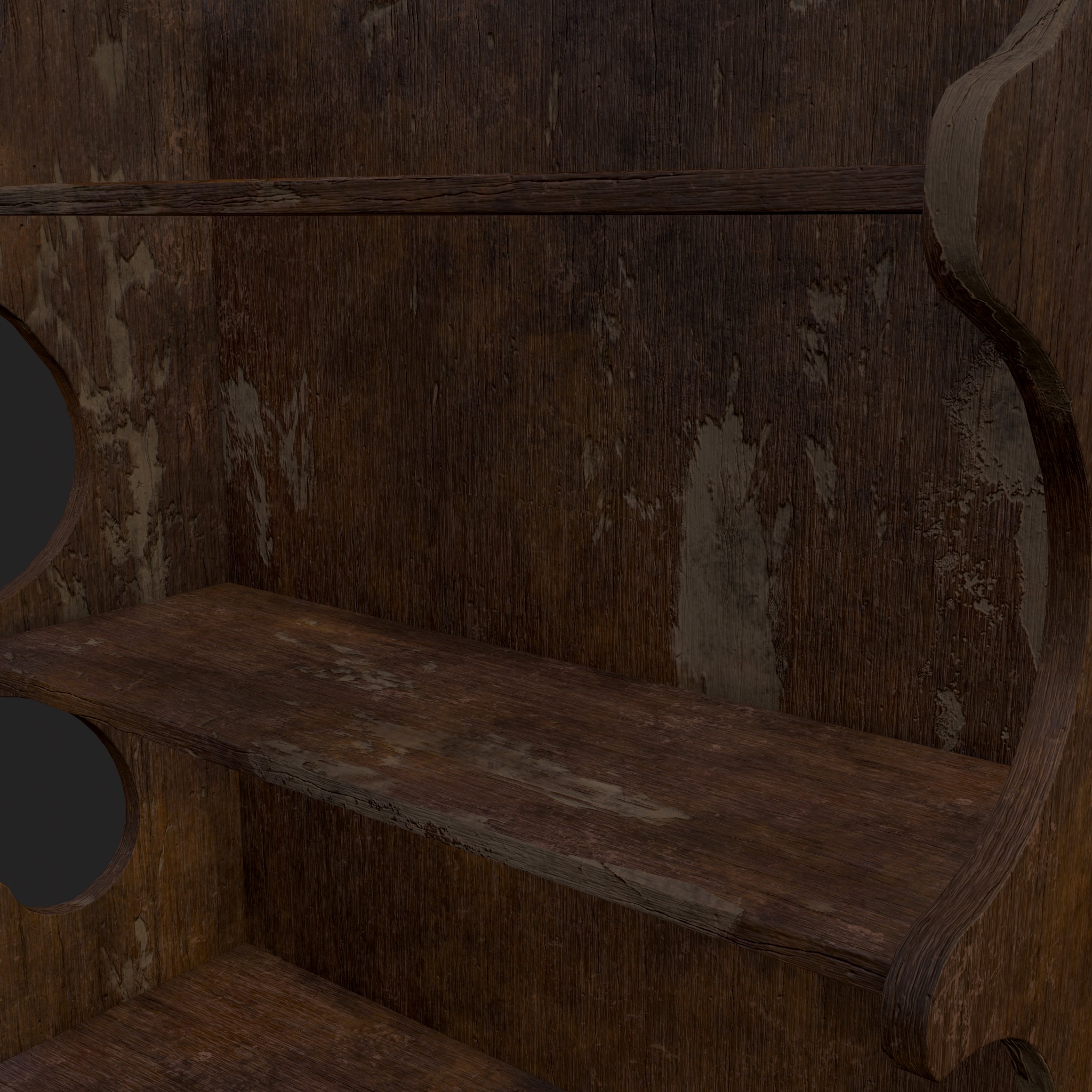 Rustic Wooden Medieval Standard Bookcase - 3D Model by Get Dead ...