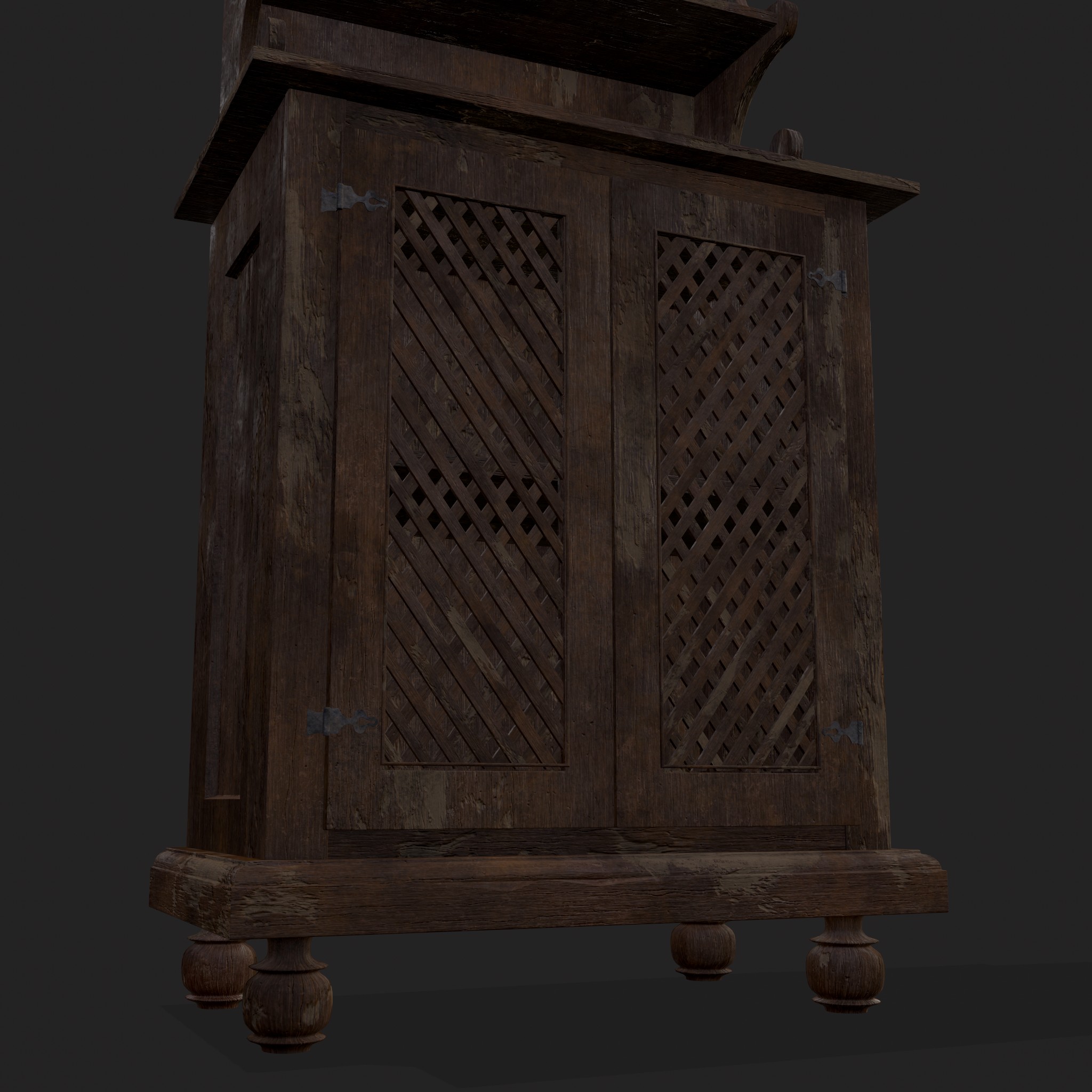 Rustic Wooden Medieval Standard Bookcase - 3D Model by Get Dead ...