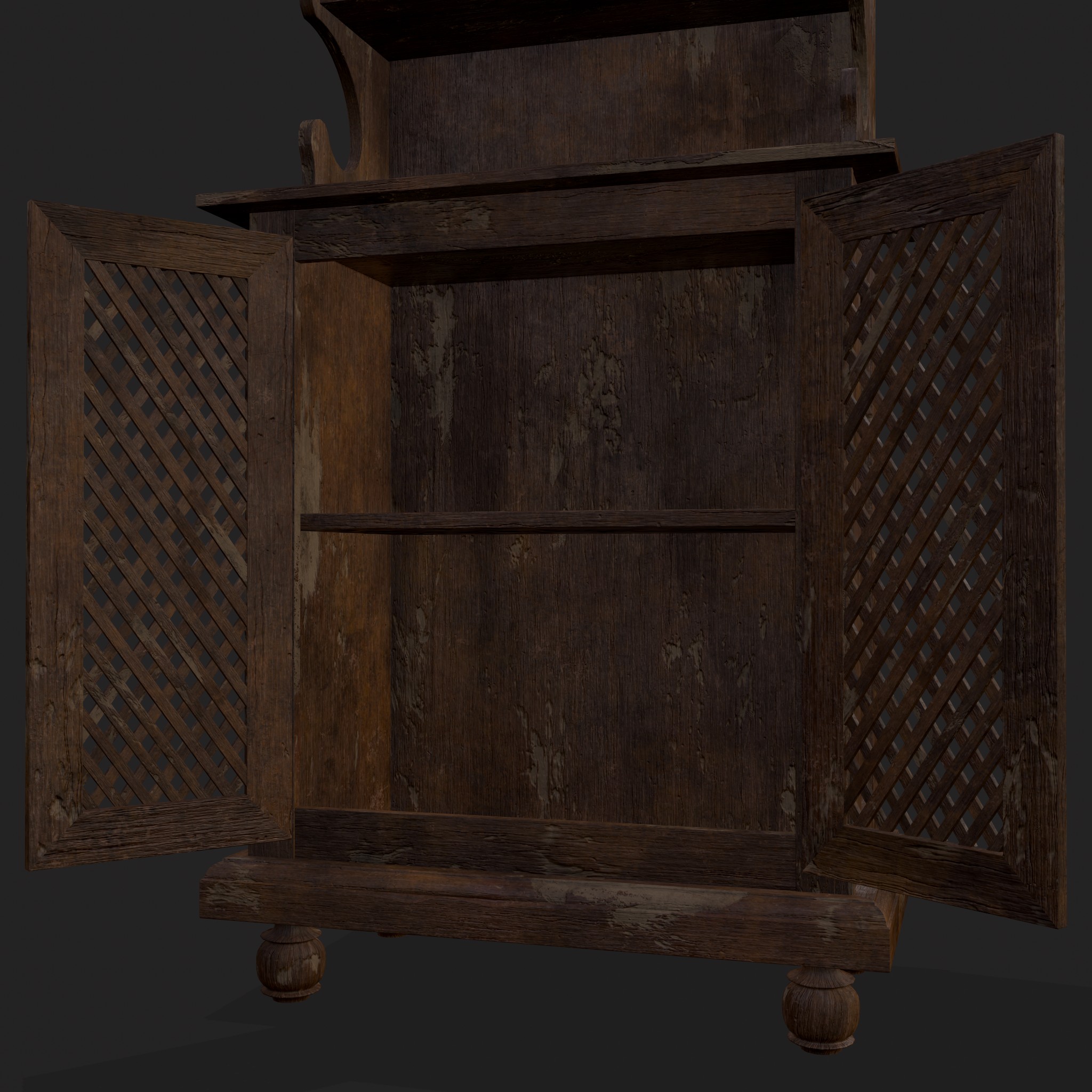 Rustic Wooden Medieval Standard Bookcase - 3D Model by Get Dead ...