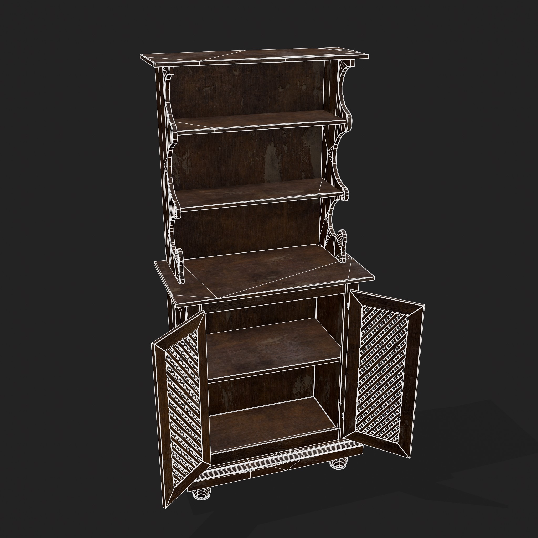 Rustic Wooden Medieval Standard Bookcase - 3D Model by Get Dead ...