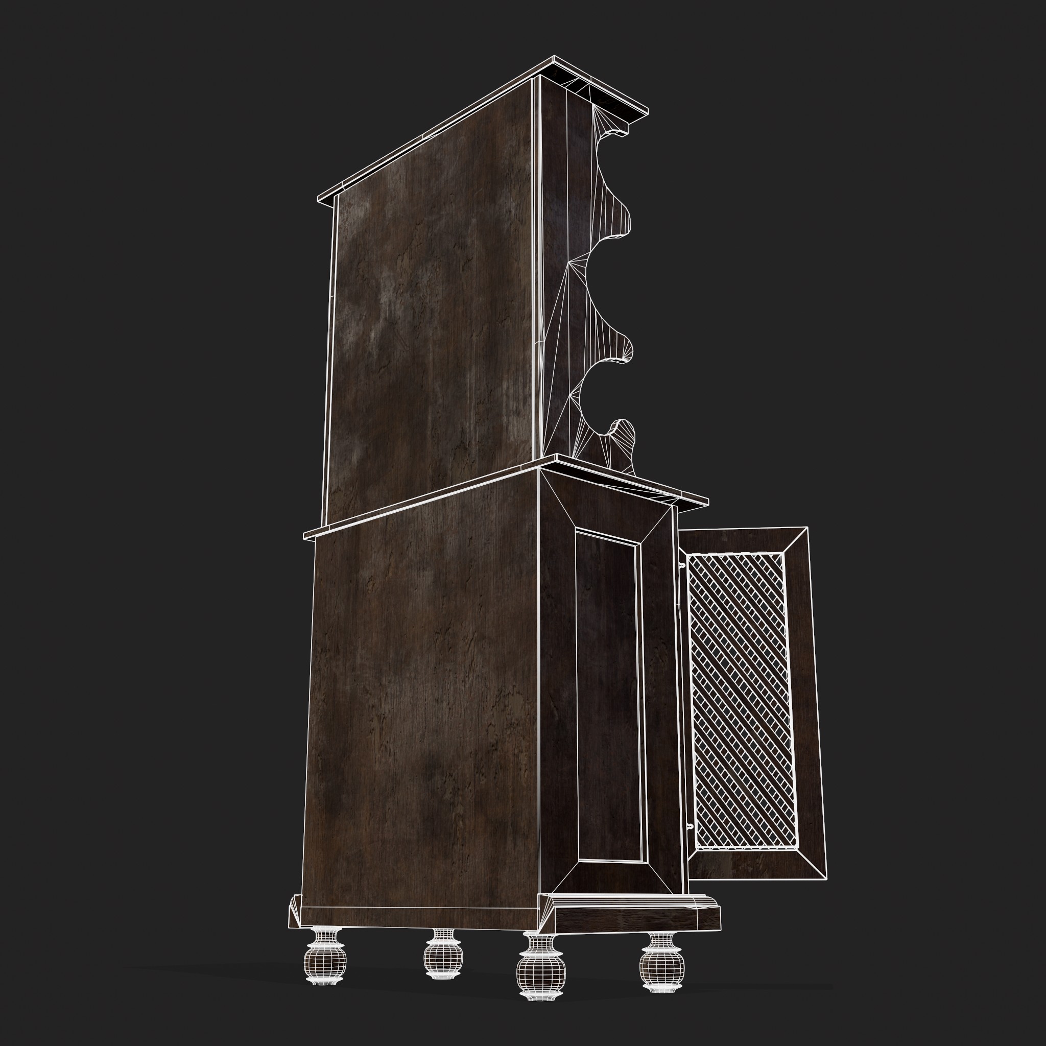 Rustic Wooden Medieval Standard Bookcase - 3D Model by Get Dead ...