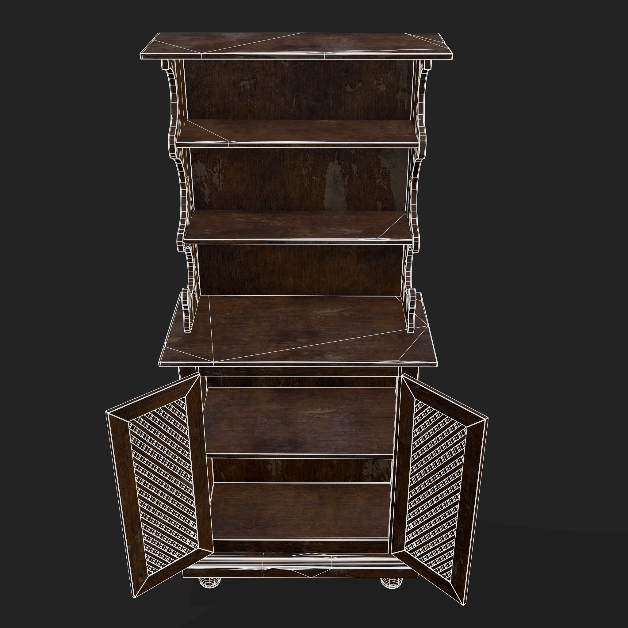 Rustic Wooden Medieval Standard Bookcase - 3D Model by Get Dead ...