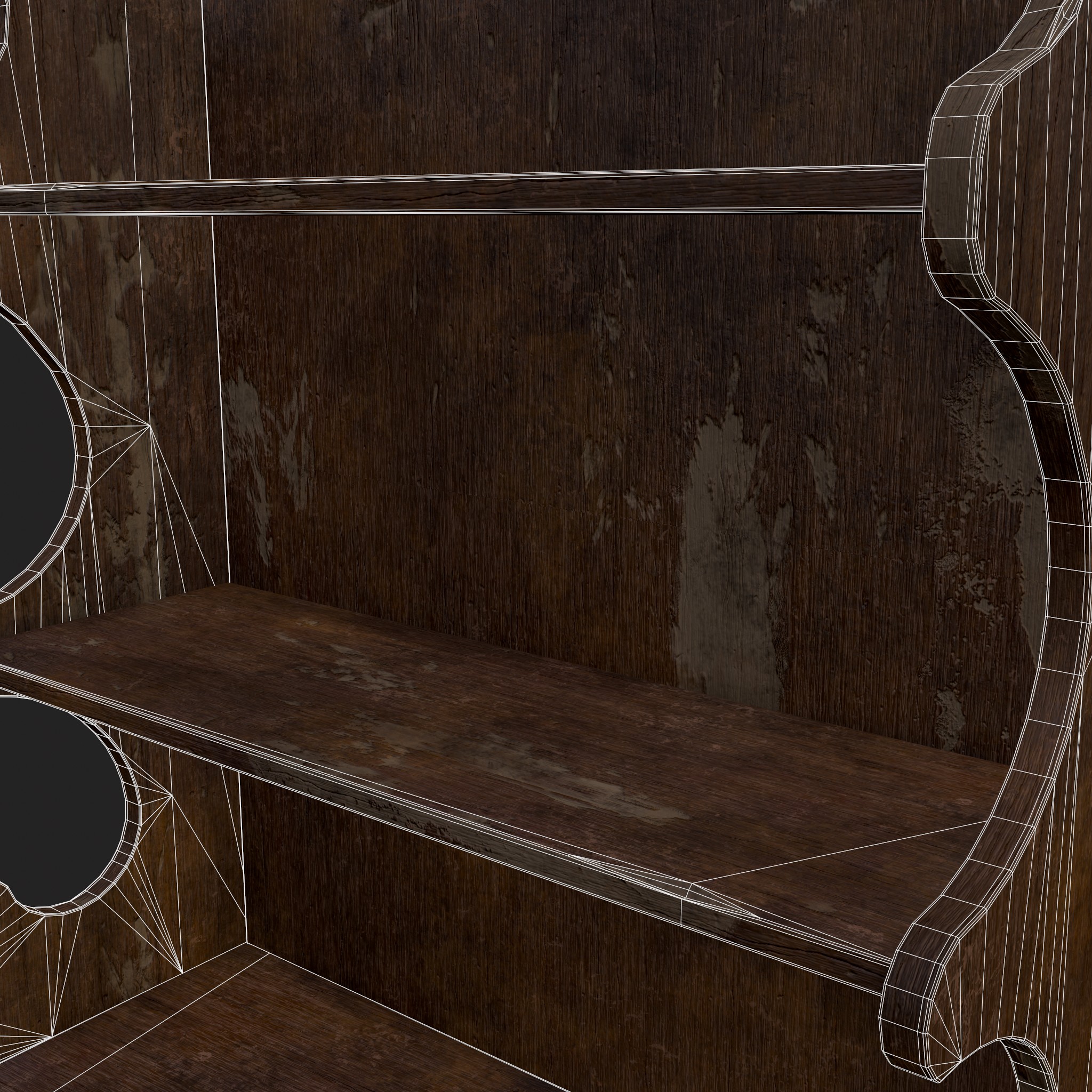 Rustic Wooden Medieval Standard Bookcase - 3D Model by Get Dead ...