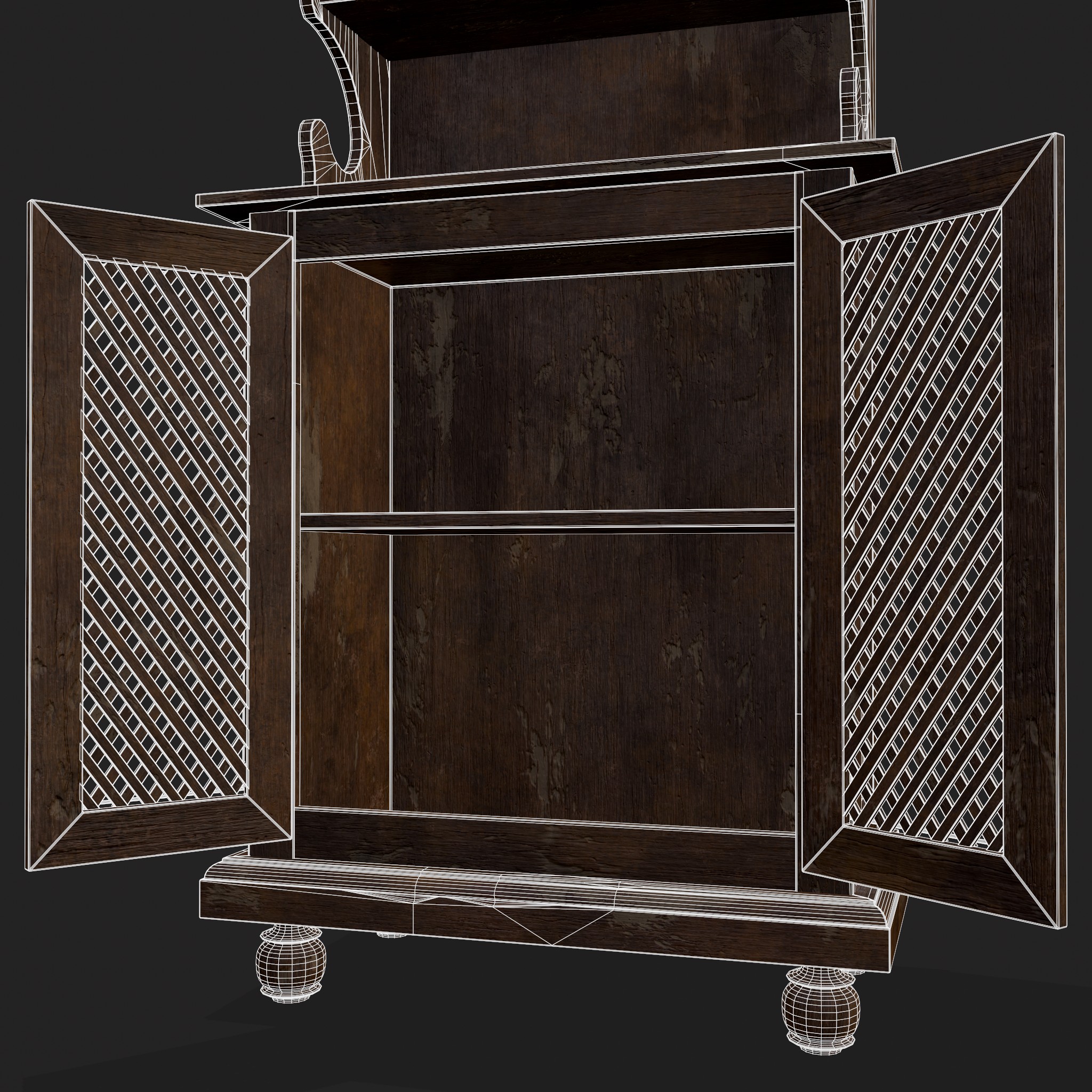 Rustic Wooden Medieval Standard Bookcase - 3D Model by Get Dead ...