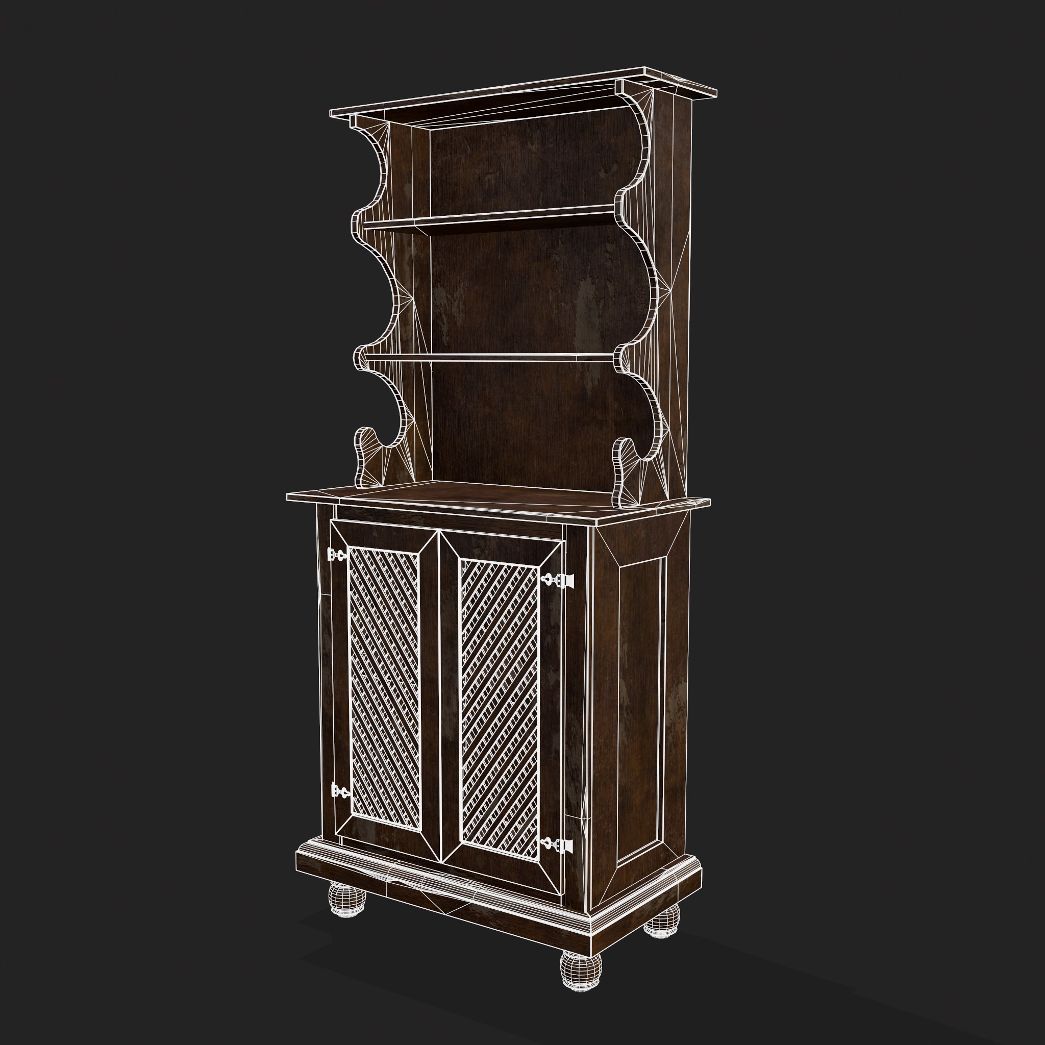 Rustic Wooden Medieval Standard Bookcase - 3D Model by Get Dead ...