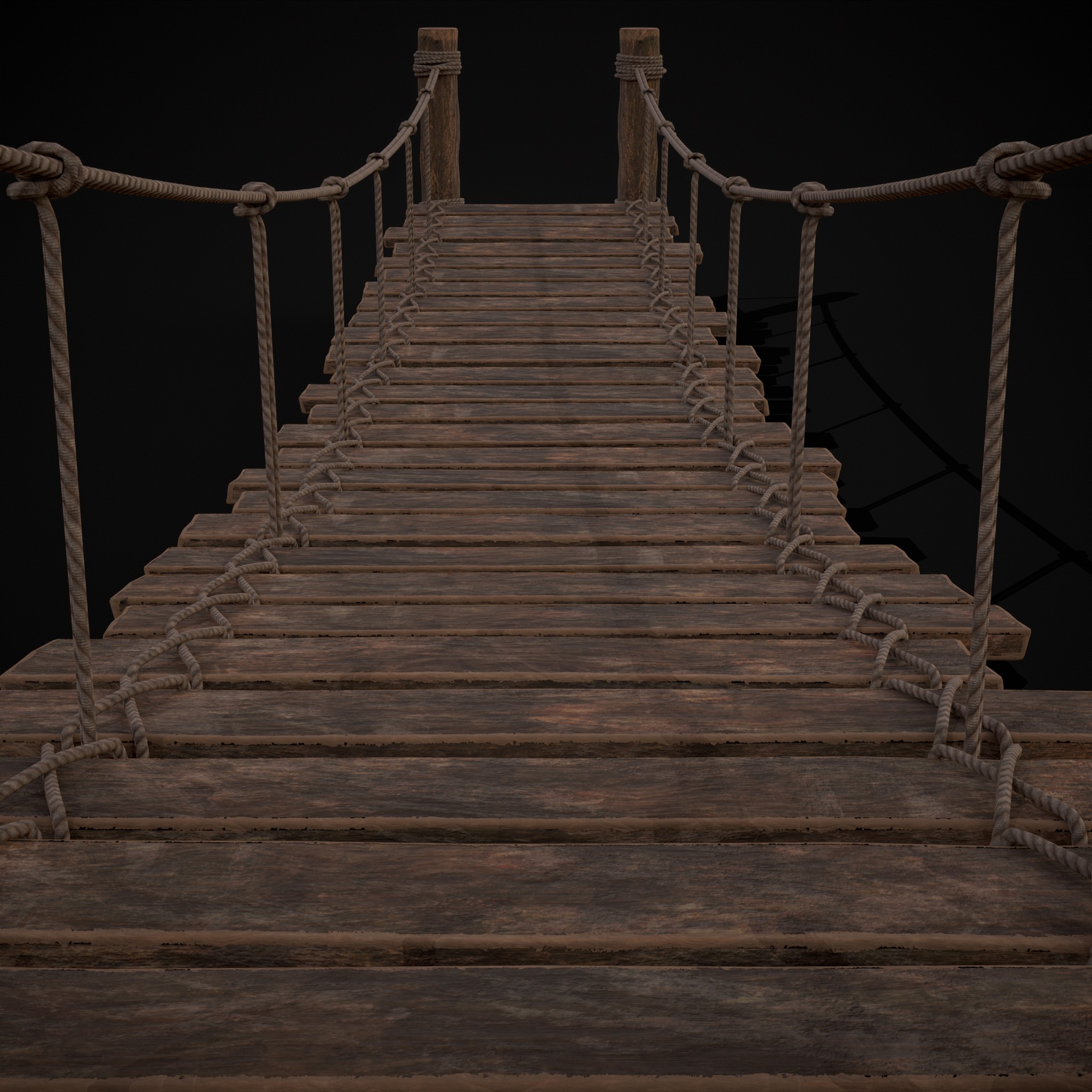Rustic Wooden Rope Bridge - 3D Model by Get Dead Entertainment