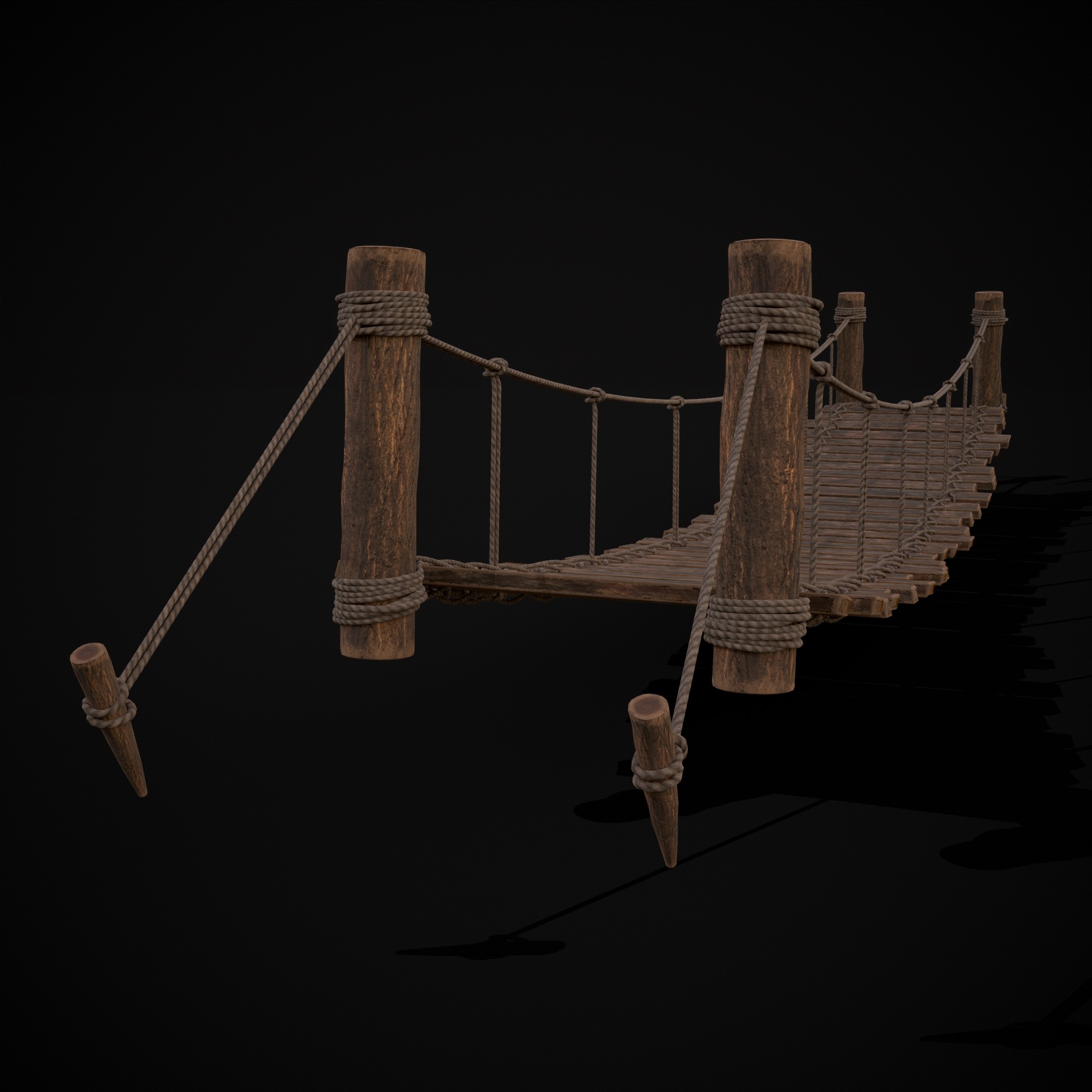 Rustic Wooden Rope Bridge - 3D Model by Get Dead Entertainment