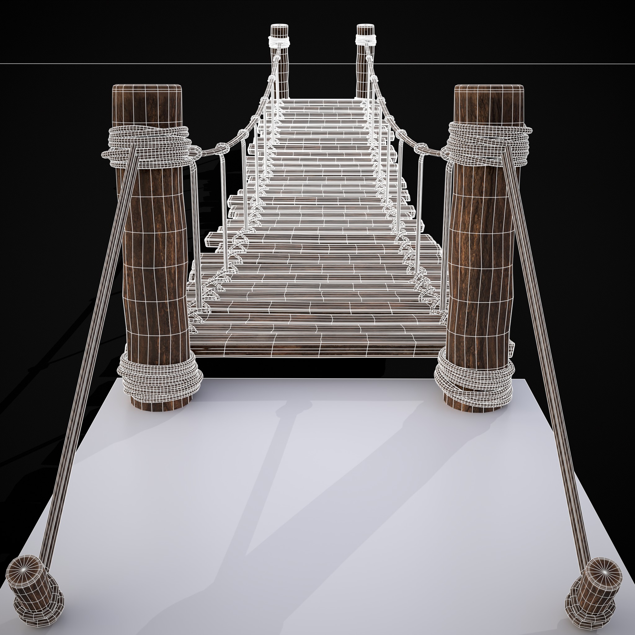 Rustic Wooden Rope Bridge - 3D Model by Get Dead Entertainment