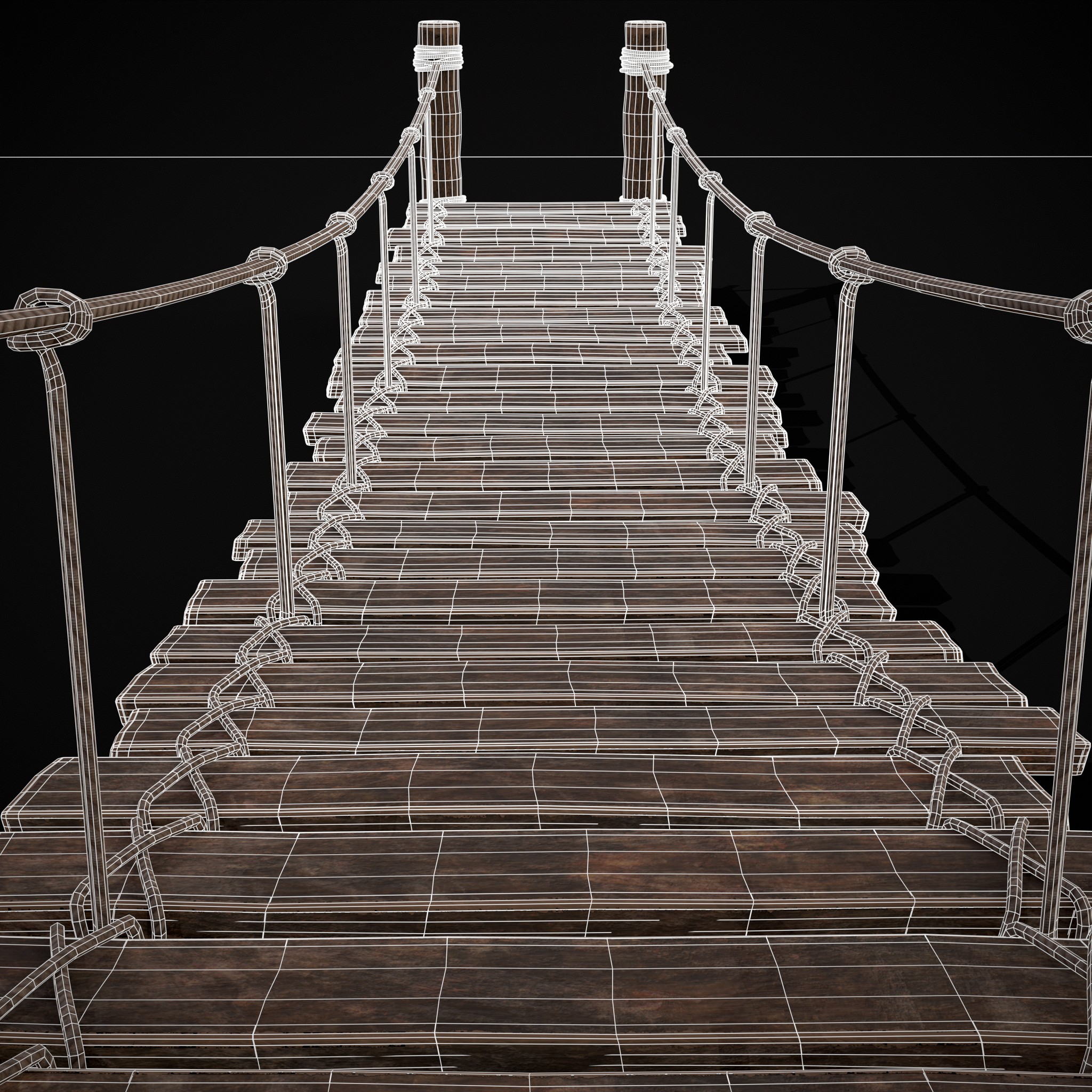 Rustic Wooden Rope Bridge - 3D Model by Get Dead Entertainment