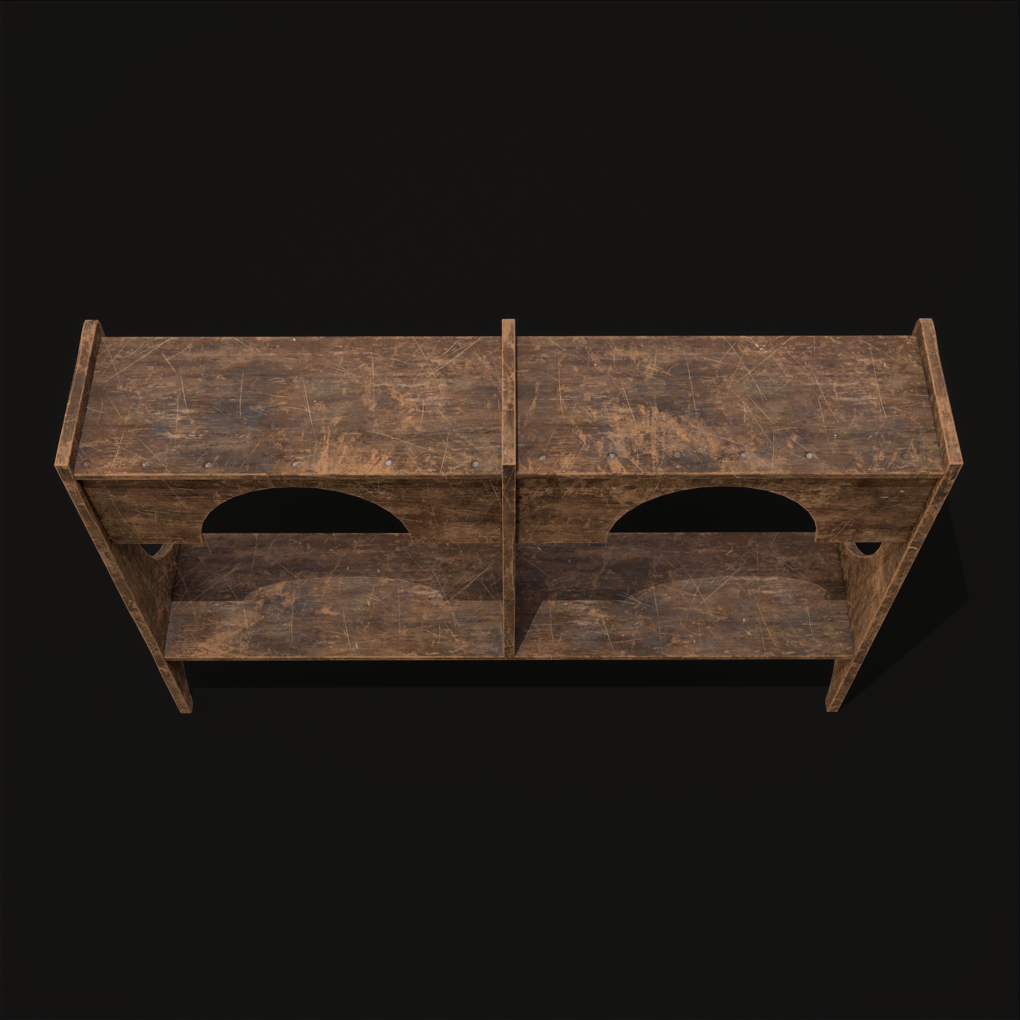 Rustic Wooden Wall Mounted Shelf - 3D Model by Get Dead Entertainment