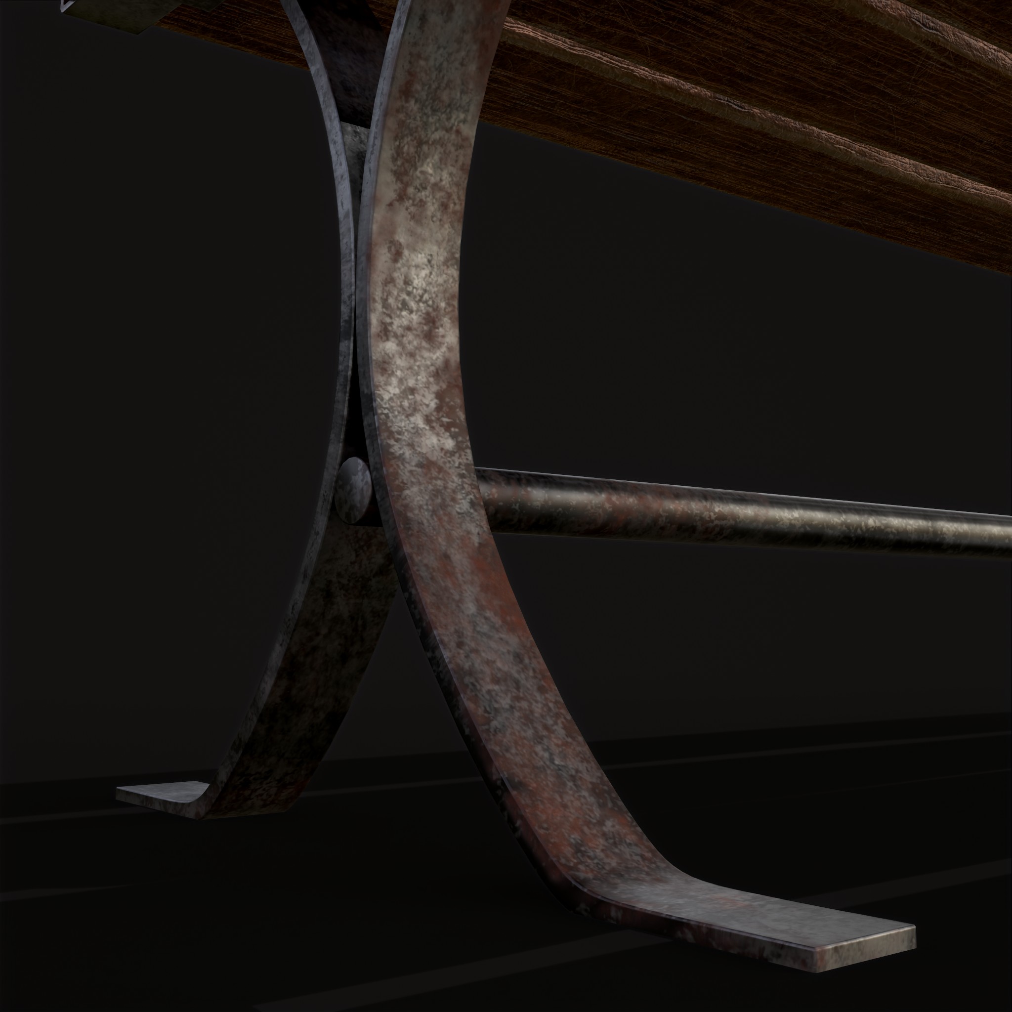 Rustic Worn Iron Wooden Table - 3D Model by Get Dead Entertainment