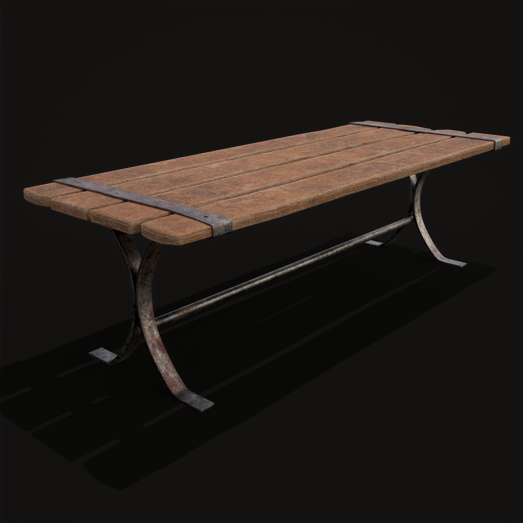 Rustic Worn Iron Wooden Table - 3D Model by Get Dead Entertainment