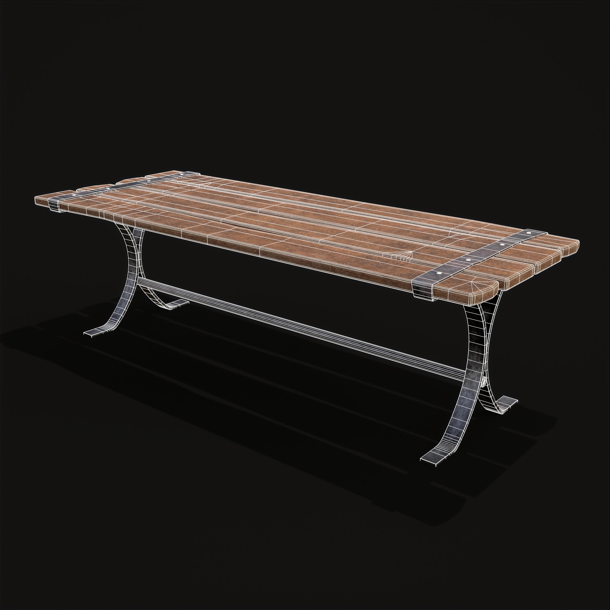Rustic Worn Iron Wooden Table - 3D Model by Get Dead Entertainment
