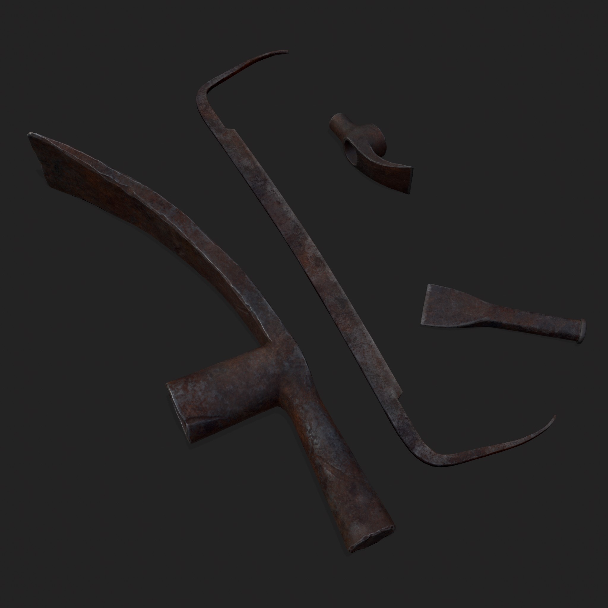 Rusting Disassembled Metal Tool Assortment - 3D Model by Get Dead ...