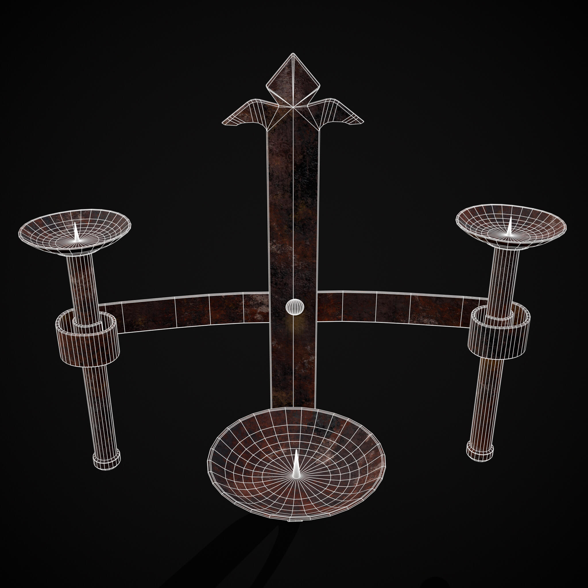 Rusting Triple Wall Candle Holder - 3D Model by Get Dead Entertainment