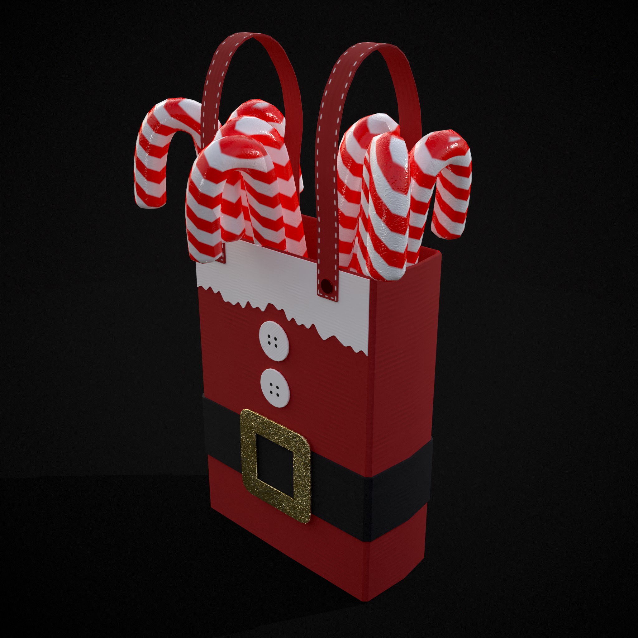 Santa Candy Cane Christmas Bag - 3D Model by Get Dead Entertainment