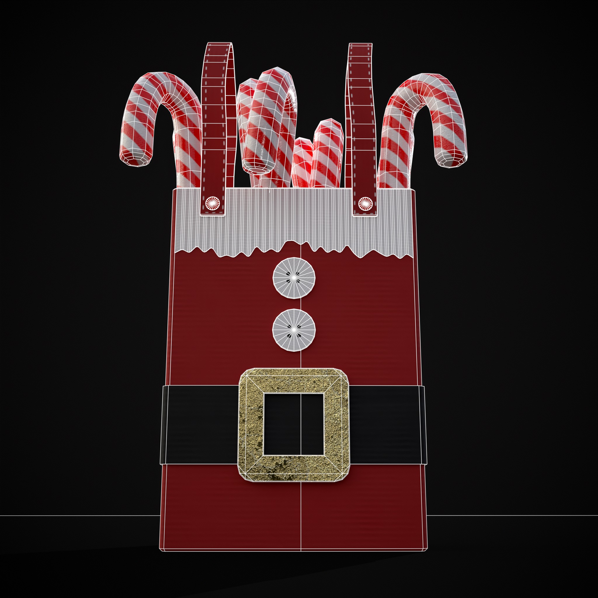 Santa Candy Cane Christmas Bag - 3D Model by Get Dead Entertainment