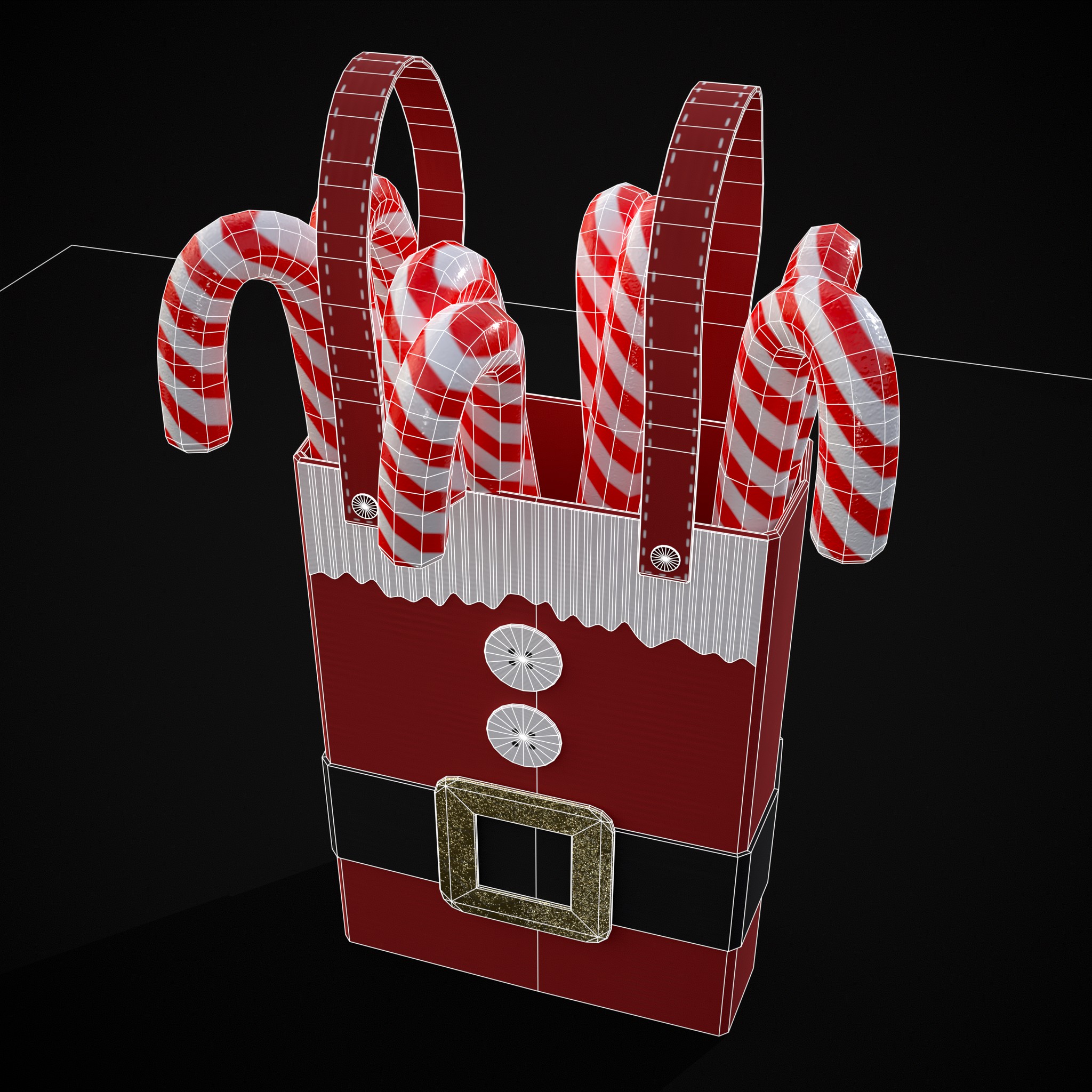 Santa Candy Cane Christmas Bag - 3D Model by Get Dead Entertainment