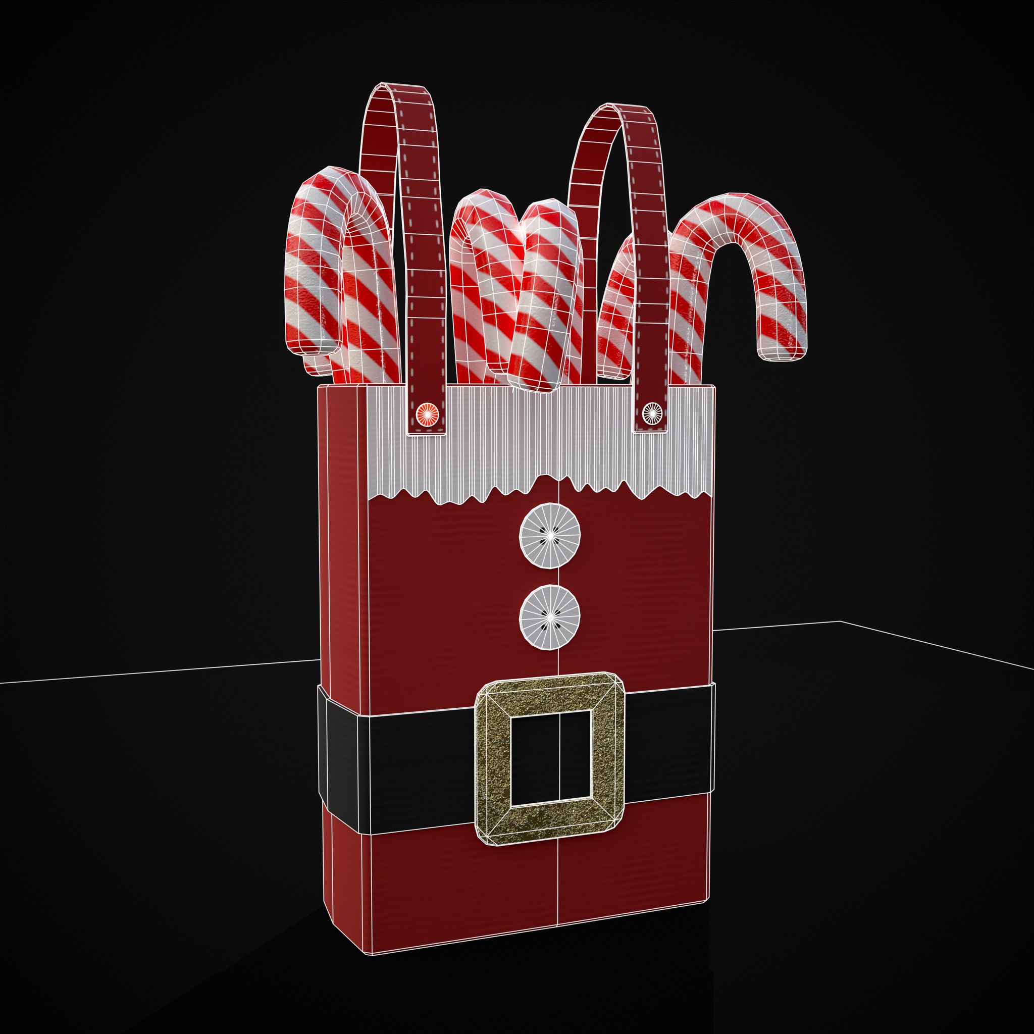 Santa Candy Cane Christmas Bag - 3D Model by Get Dead Entertainment