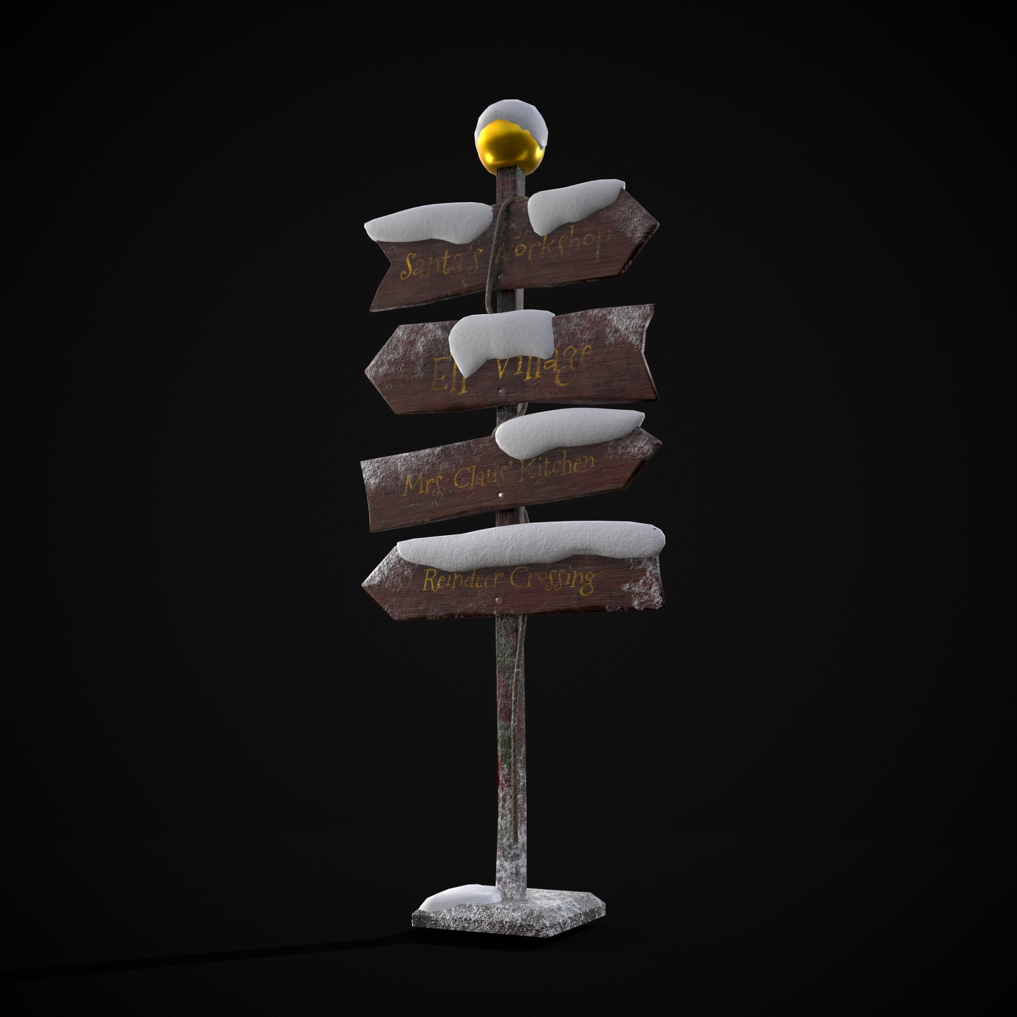 Santas Village Directional Post - 3D Model by Get Dead Entertainment
