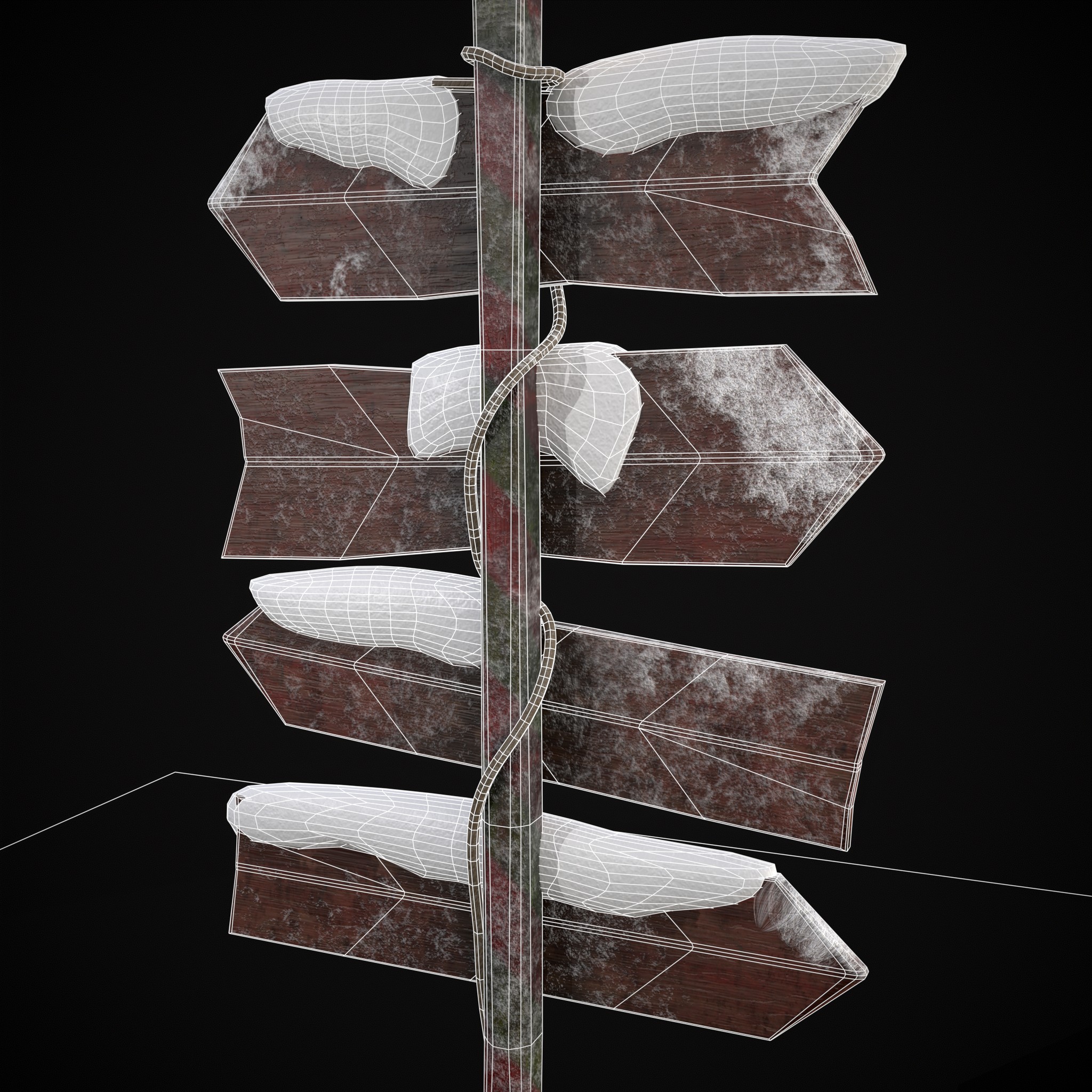 Santas Village Directional Post - 3D Model by Get Dead Entertainment